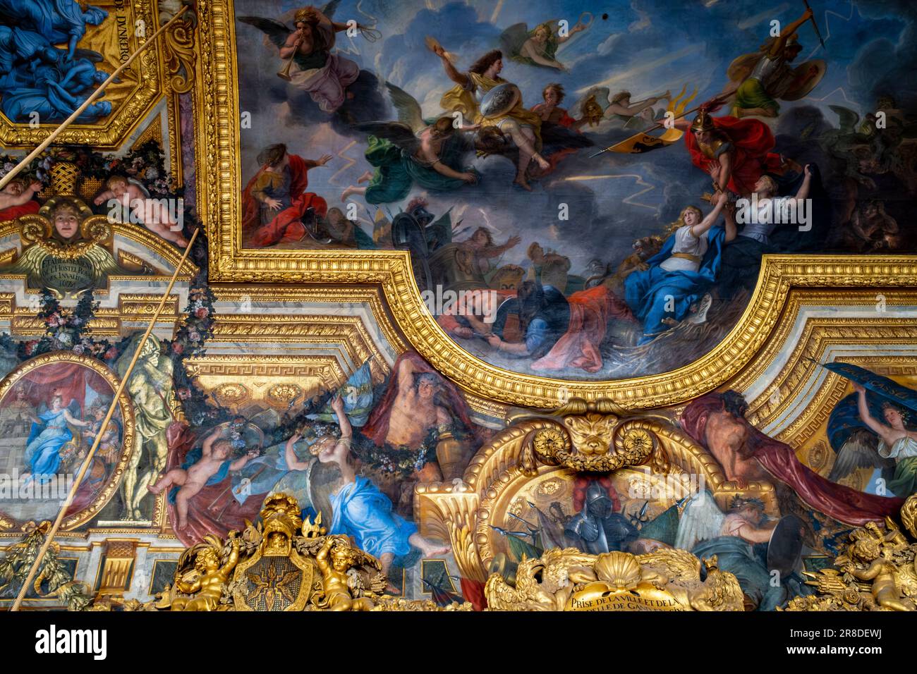 Colourful Ceiling Paintings In The Hall of Mirrors Inside The Palace of ...