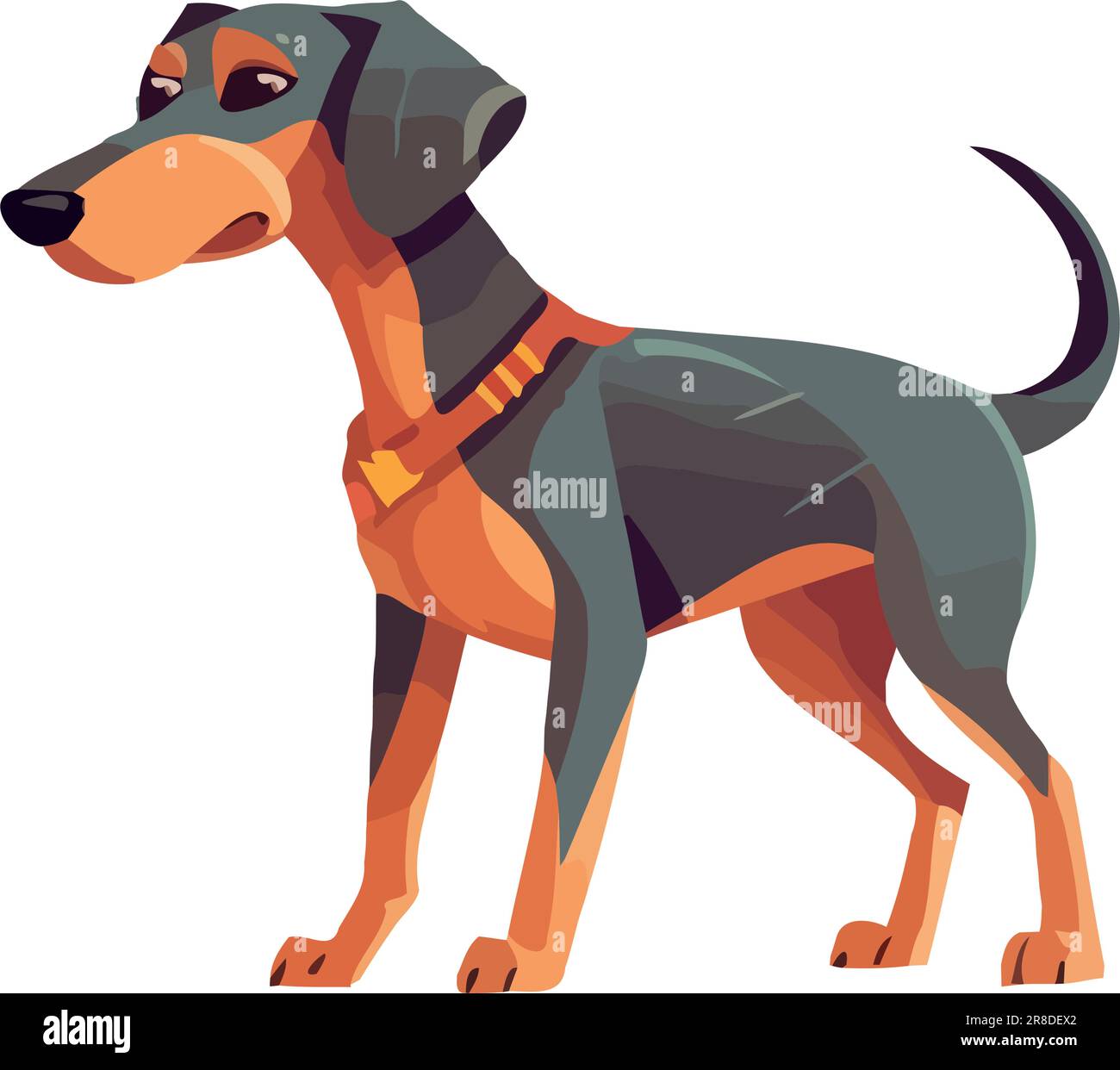 Cute puppy standing watching Stock Vector Images - Alamy