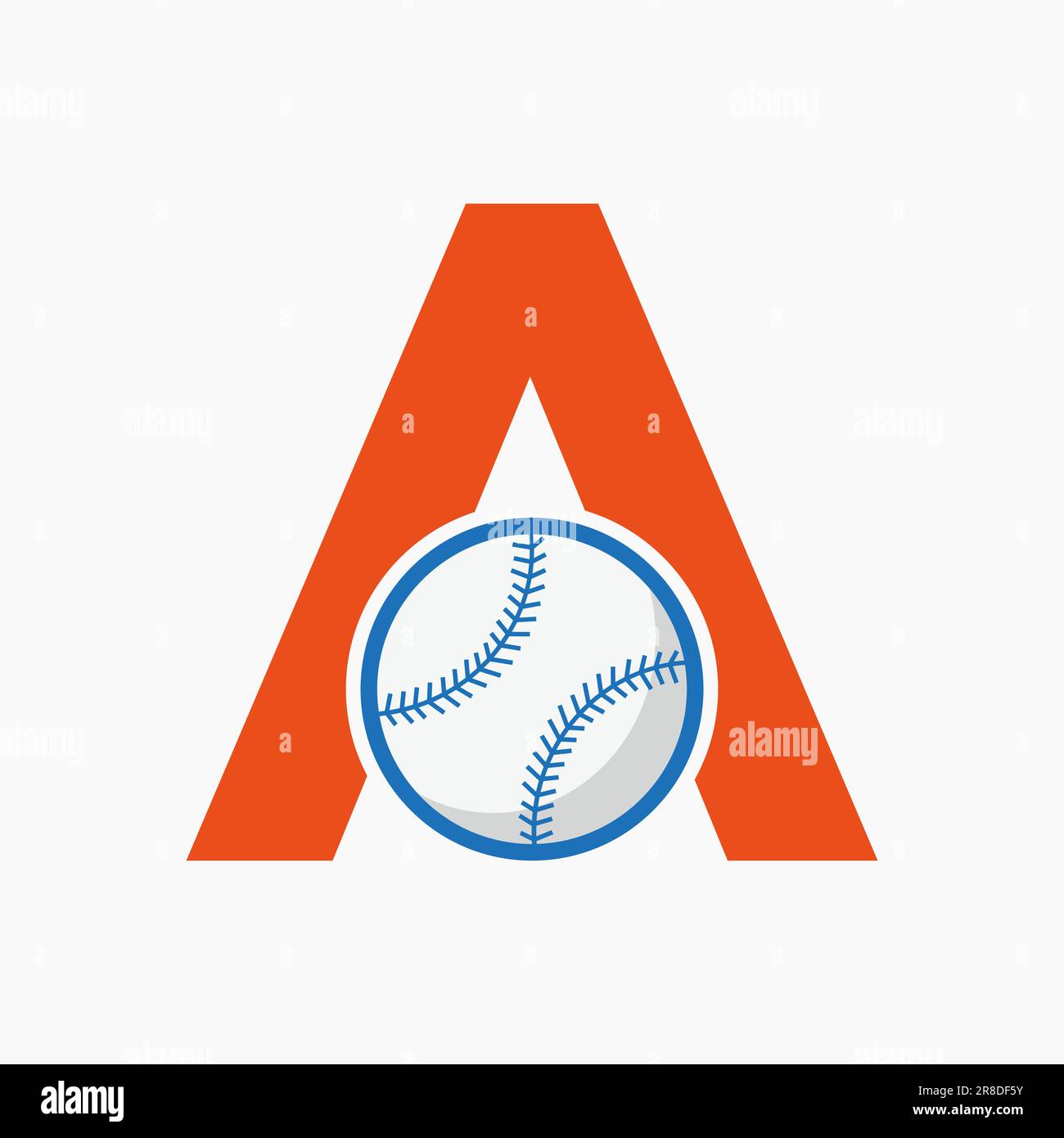Baseball Logo On Letter A Vector Template Stock Vector Image & Art - Alamy