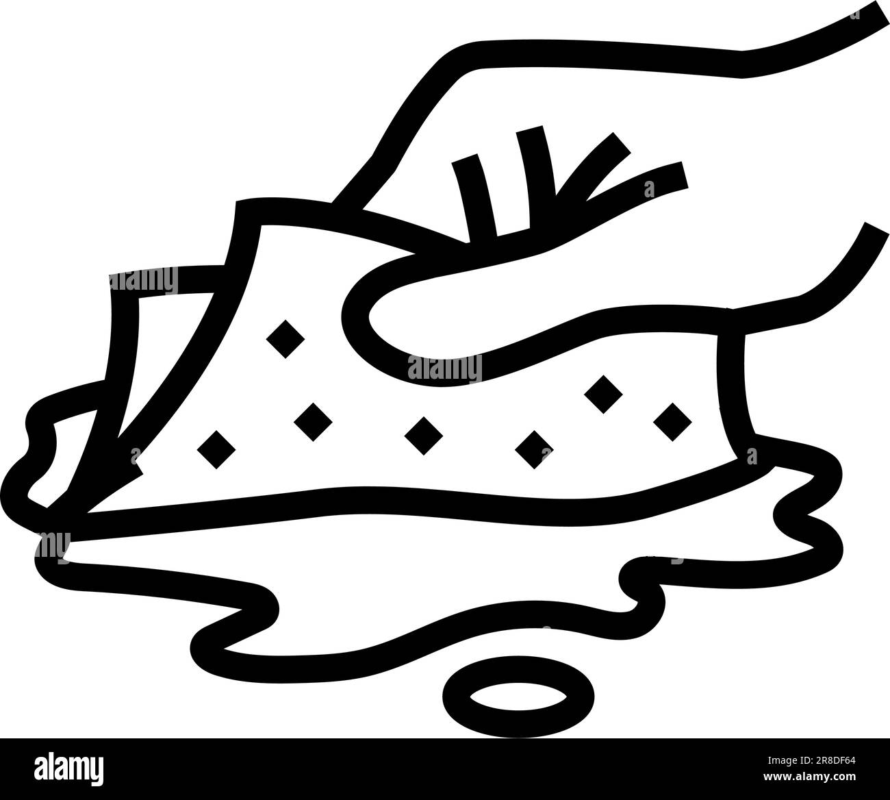soaking spills with paper towel line icon vector illustration Stock ...