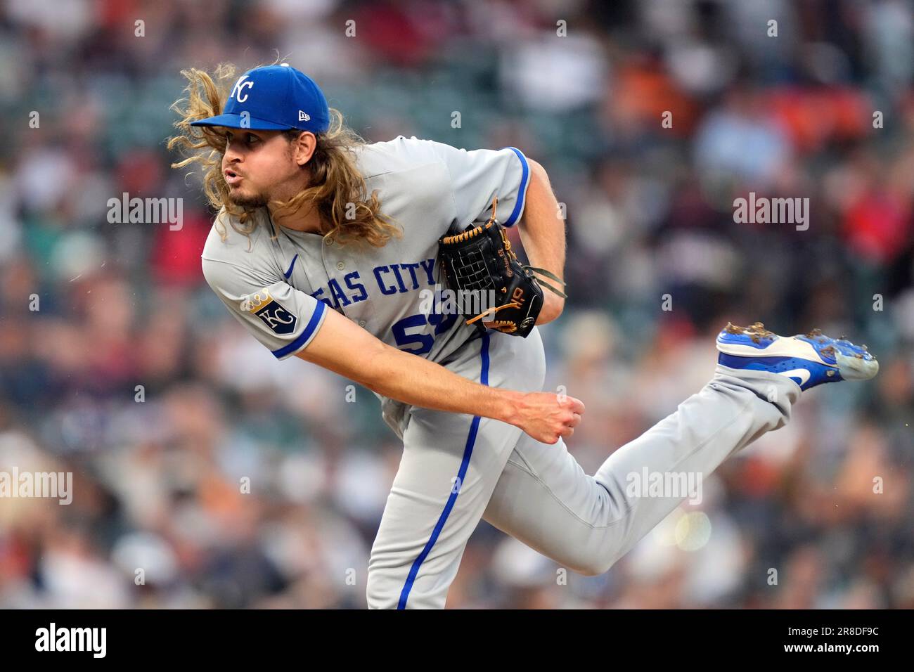 Kansas City Royals relief pitcher Scott Barlow throws during the ninth ...