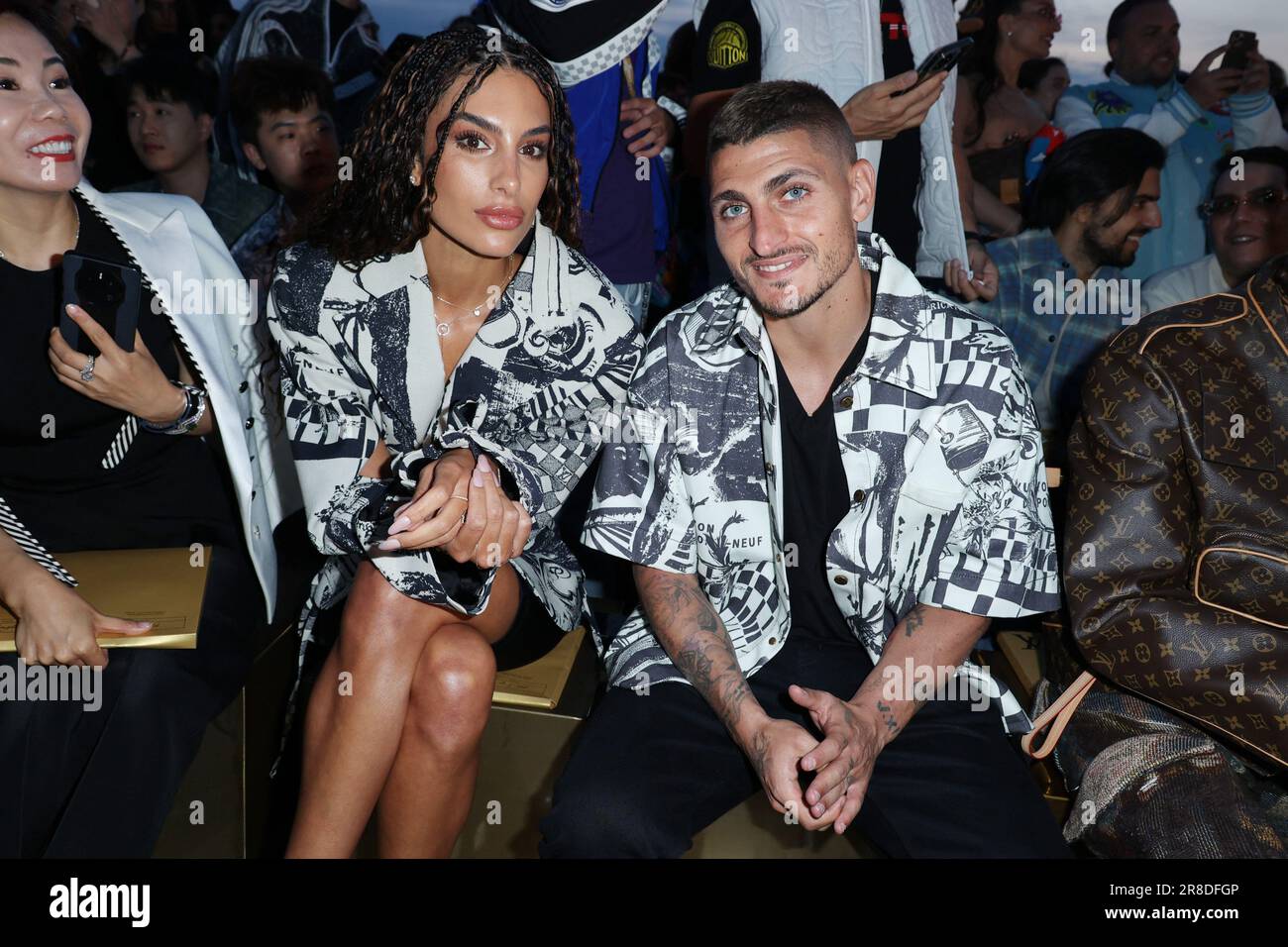 Paris, France. 20/06/2023, Marco Verratti and his wife Jessica Aidi ...