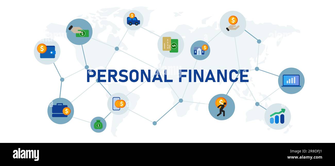 Personal finance mortgage loan money management global concept of ...