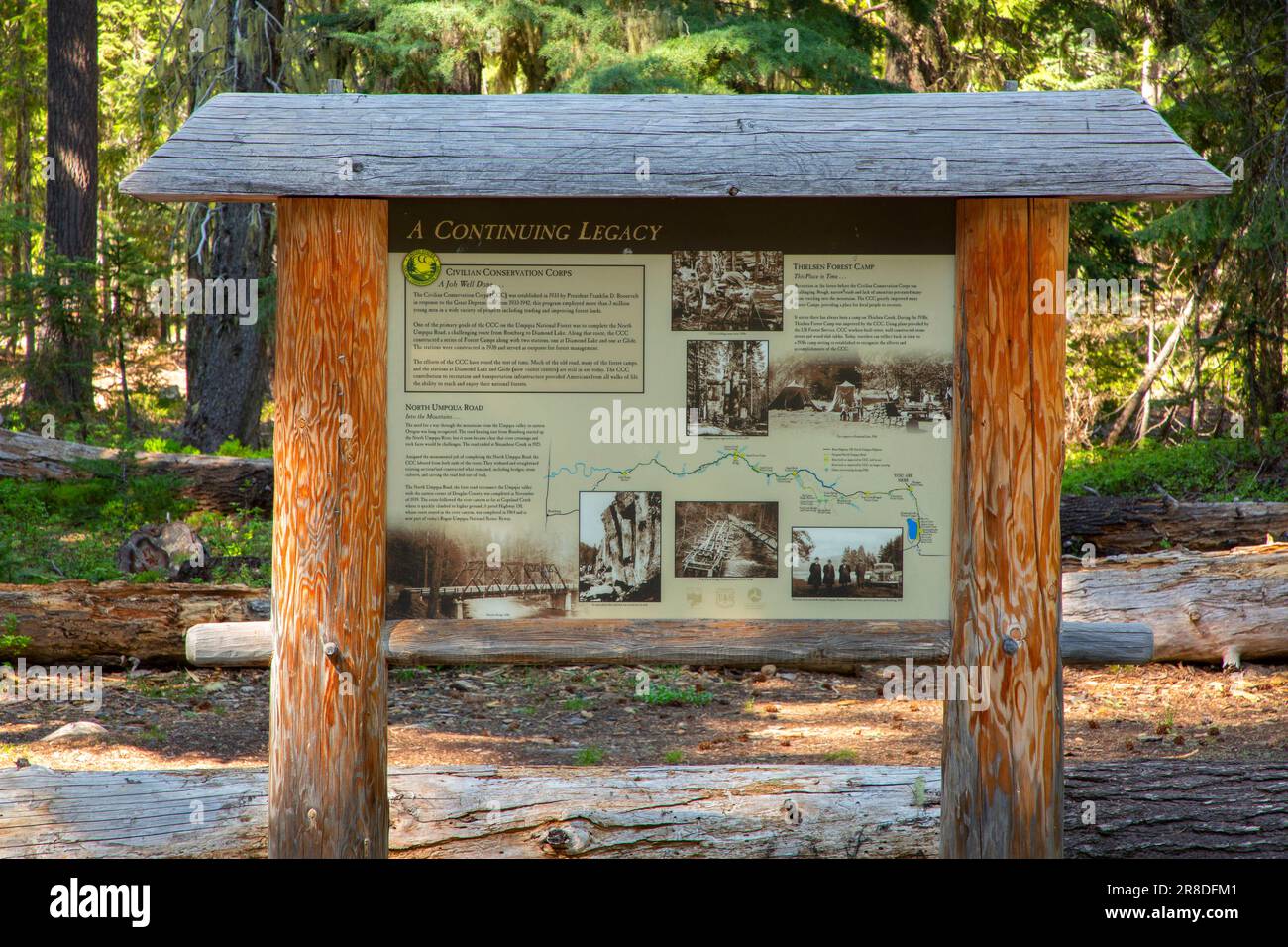 CCC Thielsen Forest Camp interpretive board, Umpqua National Forest ...