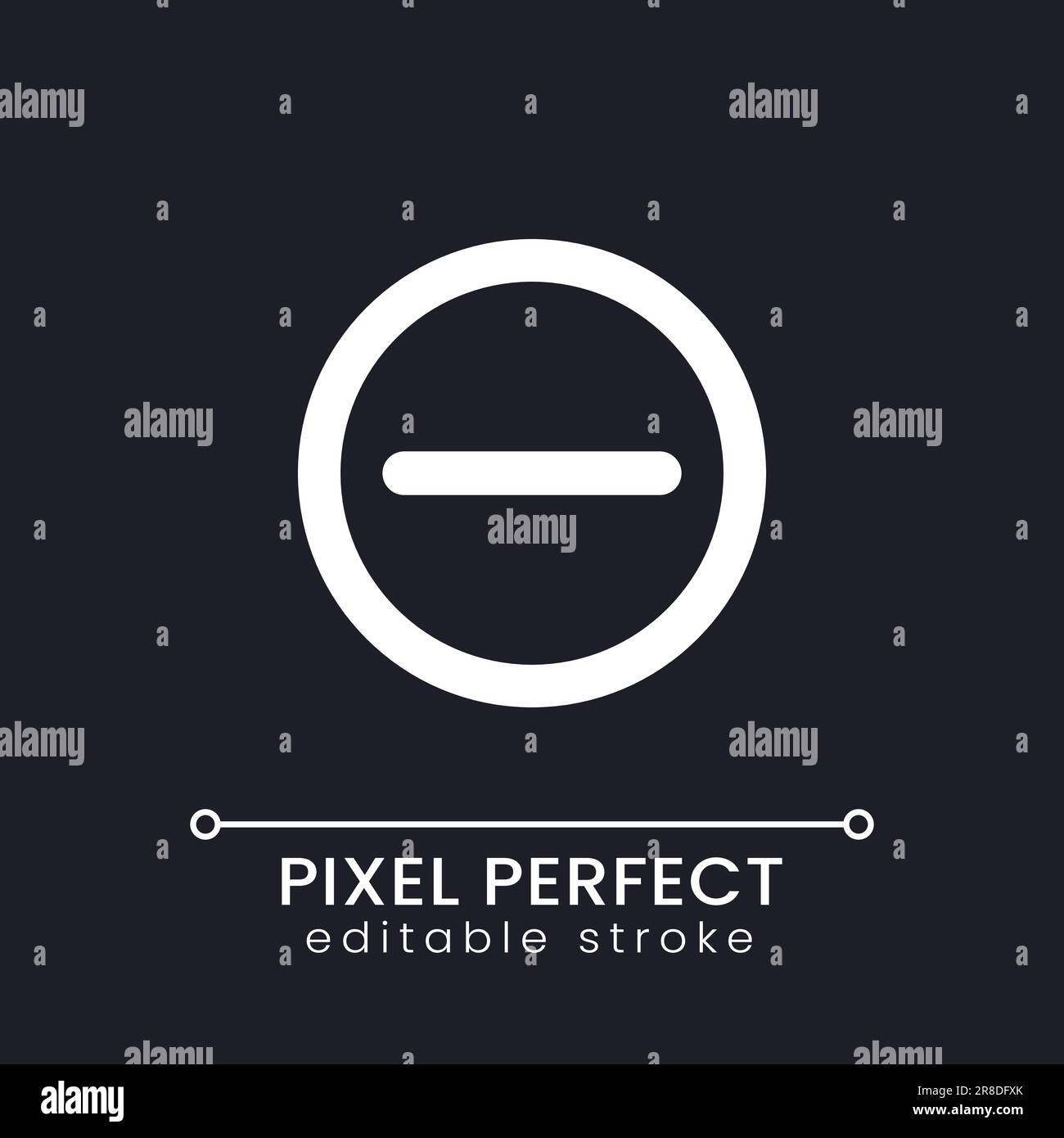 Subtraction Button Pixel Perfect White Linear Ui Icon For Dark Theme Stock Vector Image And Art