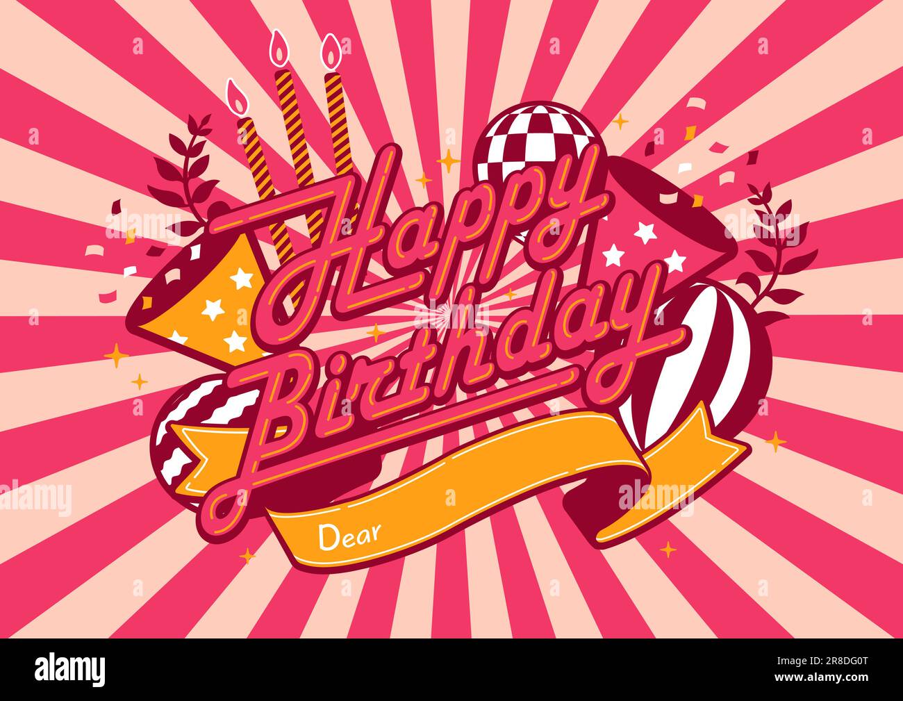 Happy Birthday vector banner illustration Stock Vector Image & Art - Alamy