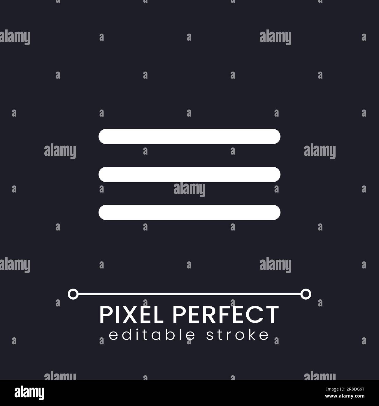 Hamburger menu button pixel perfect white linear ui icon for dark theme Stock Vector Image & Art ...