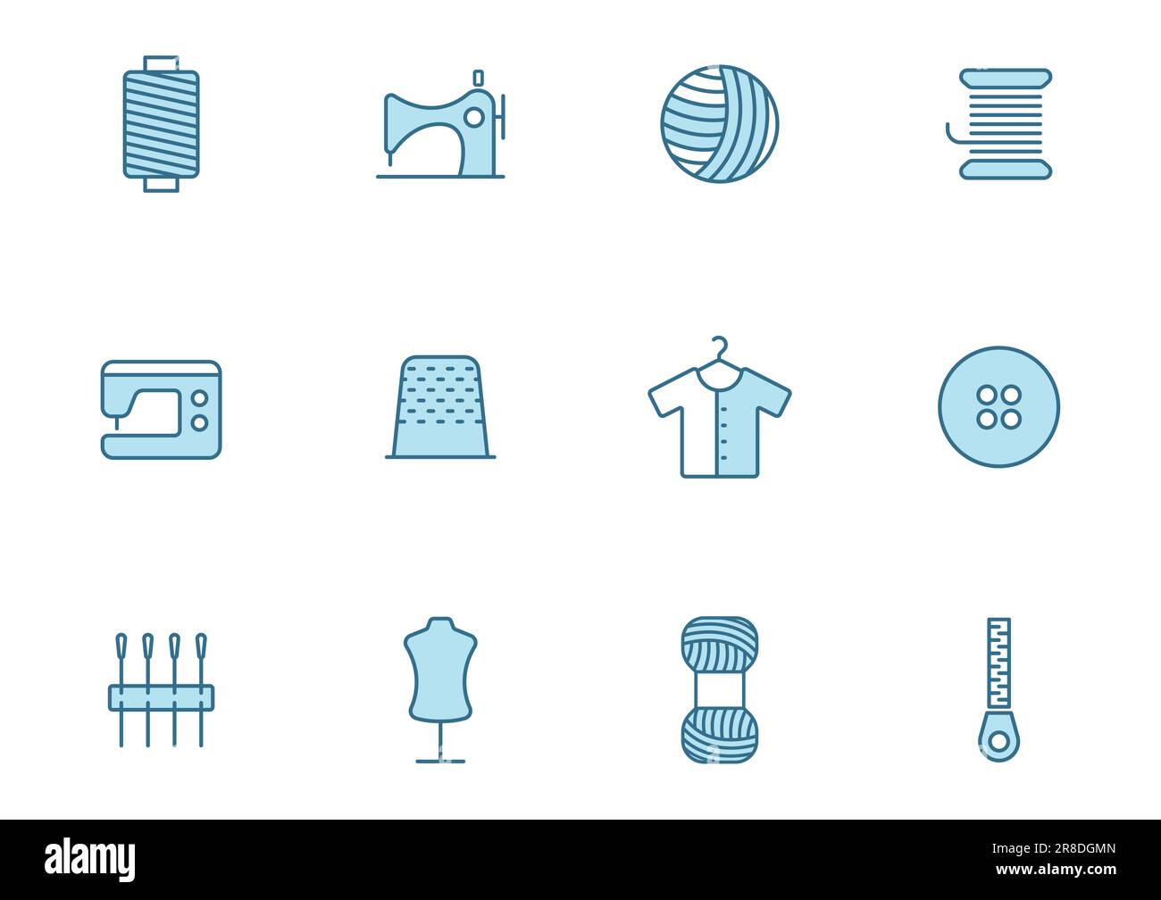 sewing line filled vector icons Stock Vector Image & Art - Alamy