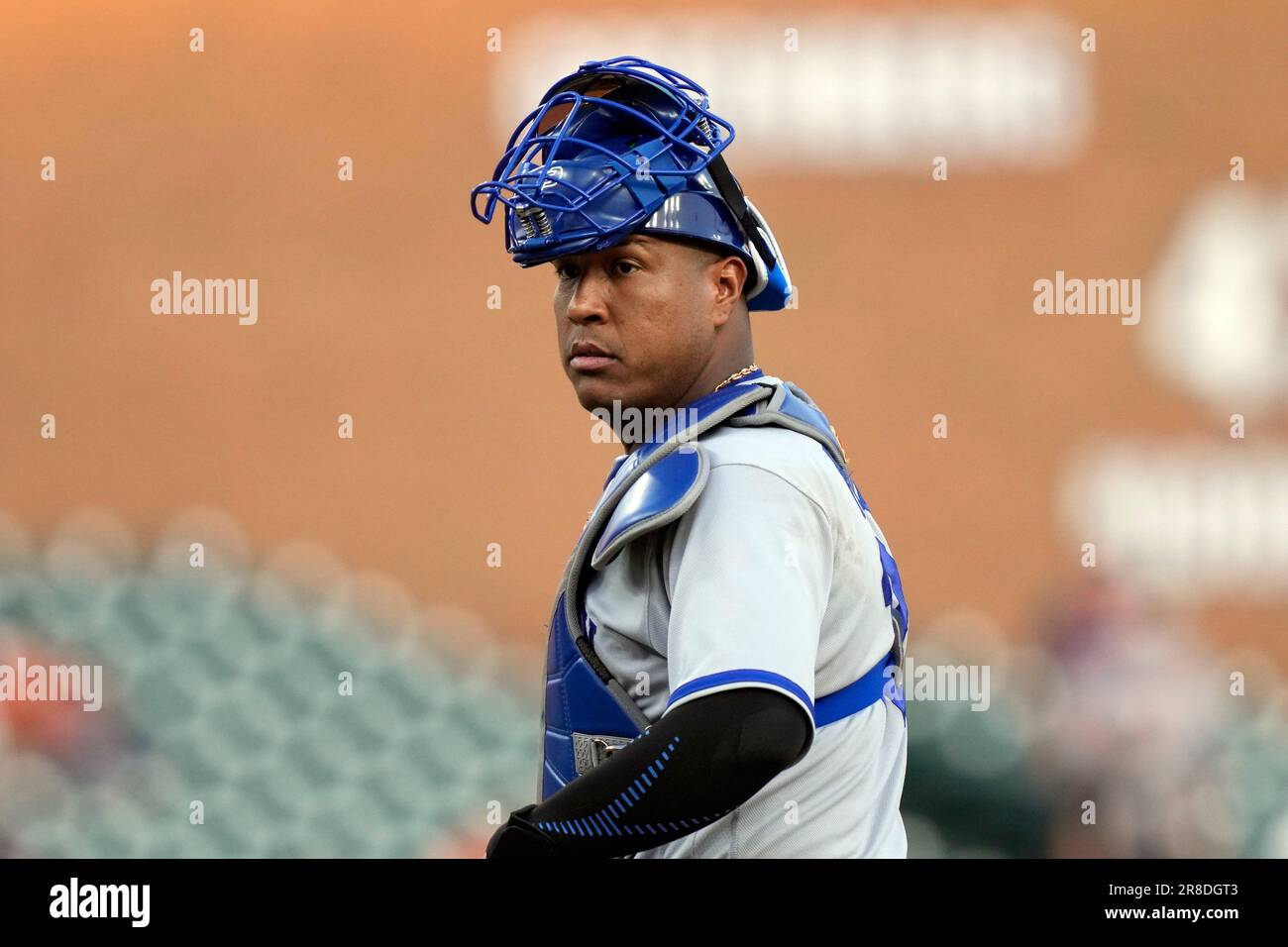 Kansas City Royals catcher Salvador Perez plays during the eighth ...