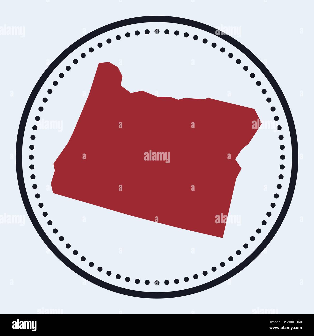 Oregon round stamp. Round logo with US state map and title. Stylish ...