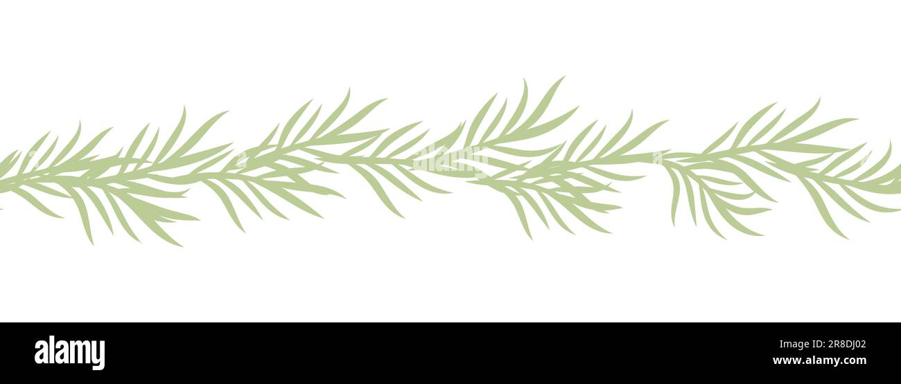 Leaves decorative, algae horizontal border seamless pattern Stock ...