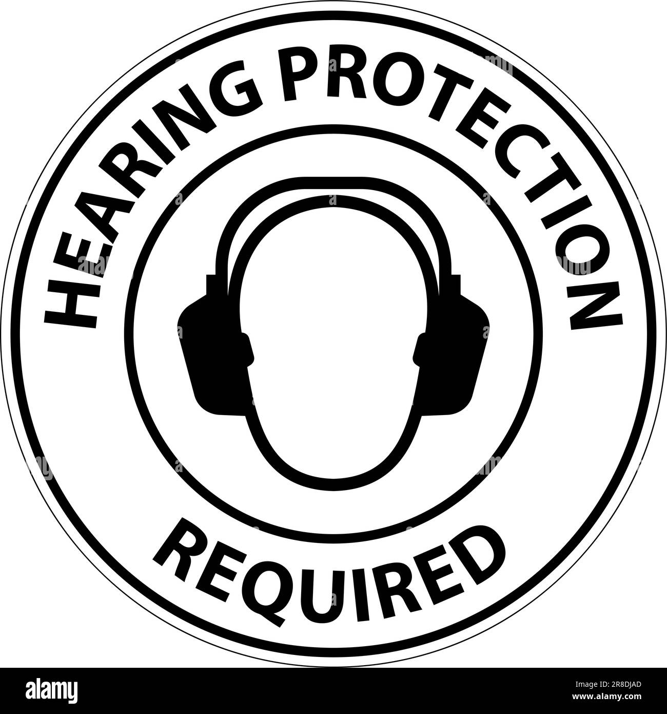 Notice Hearing Protection Required Sign On White Background Stock ...