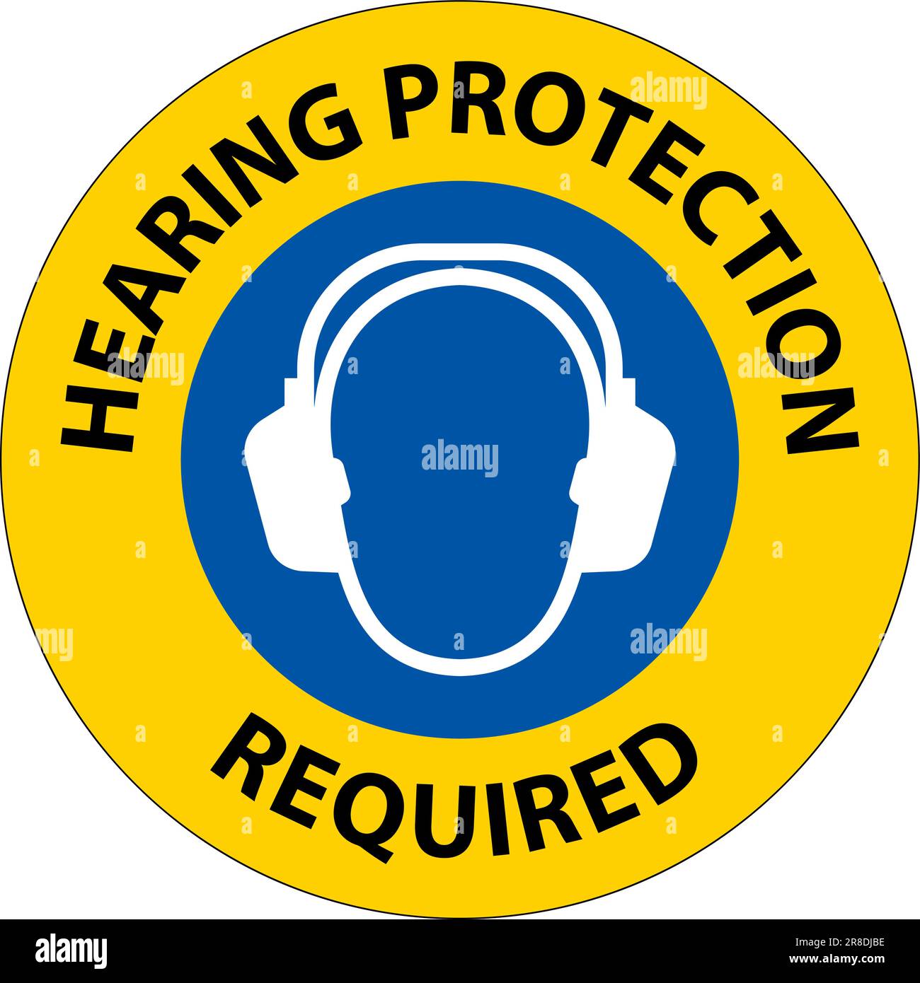 Notice Hearing Protection Required Sign On White Background Stock ...