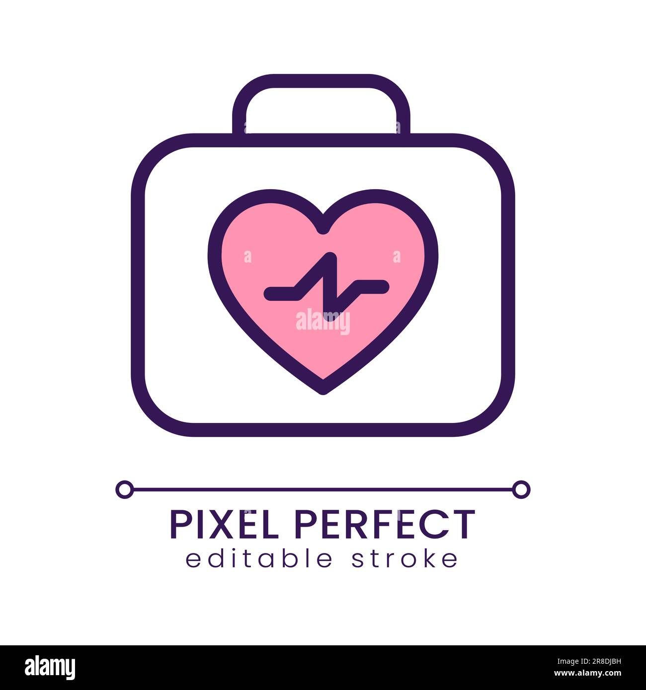 Resuscitation medical kit pixel perfect RGB color icon Stock Vector ...