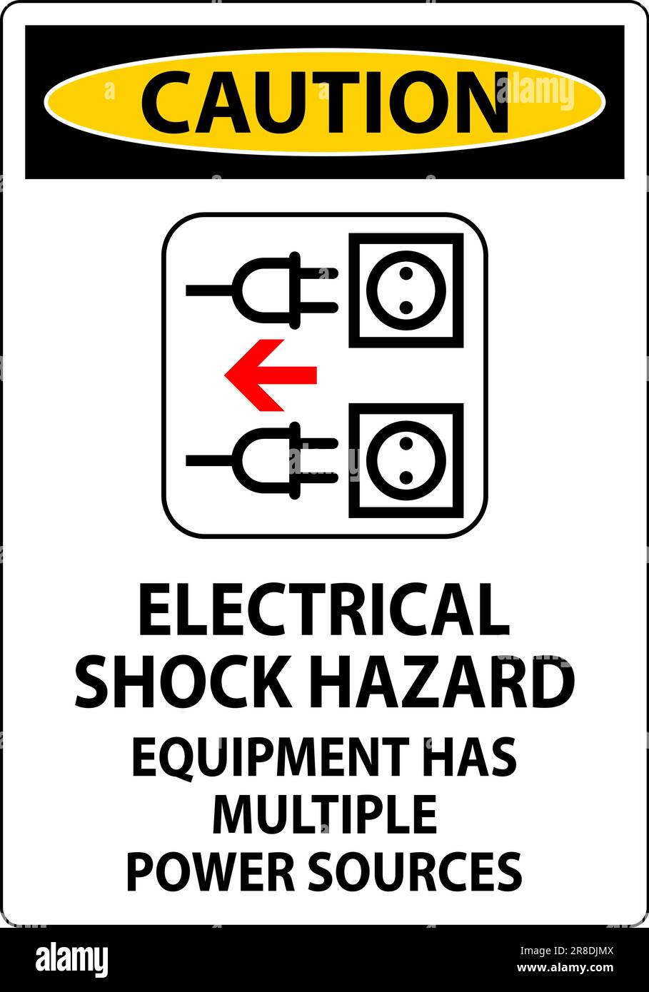 Caution Sign Electrical Shock Hazard, Equipment Has Multiple Power ...