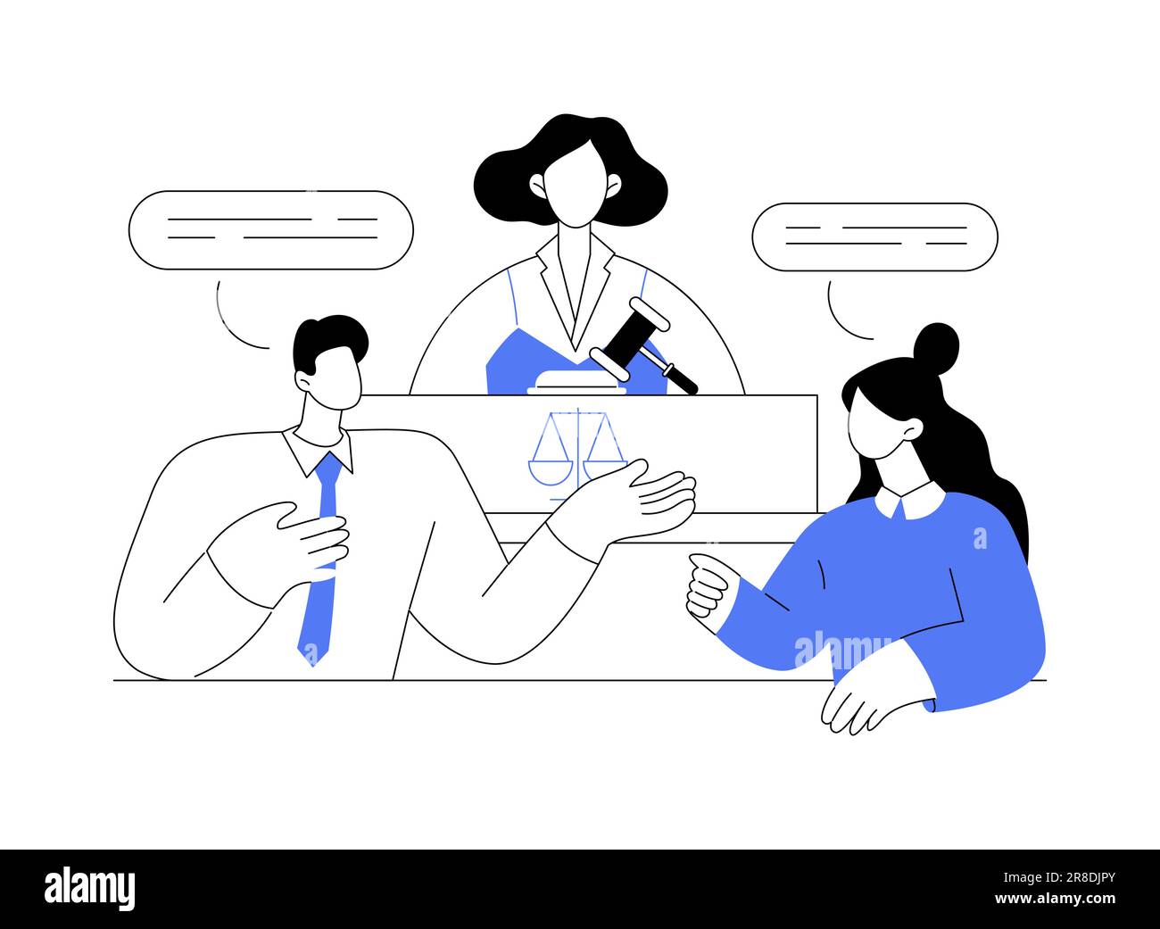 Prosecution of cases in courts abstract concept vector illustration ...