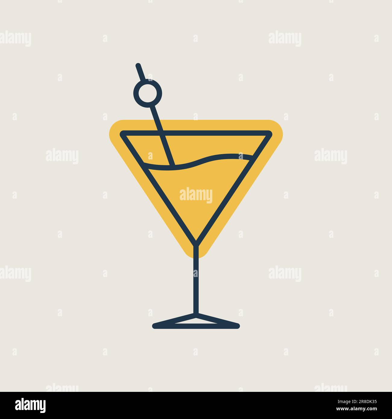 Cocktail drink glass isolated icon vector. Graph symbol for bar and ...