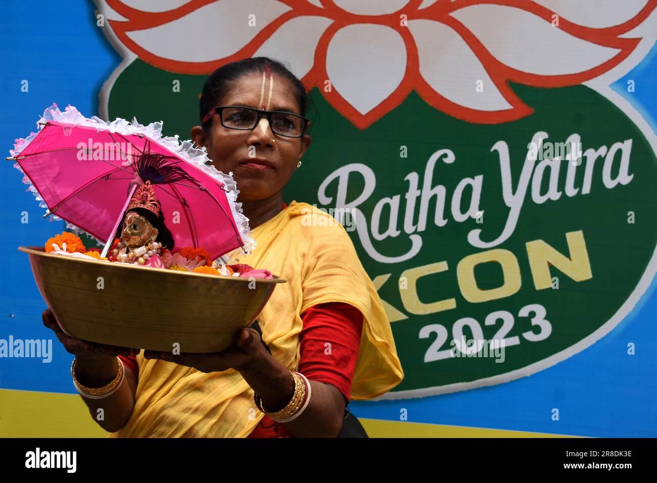 Kolkata, India. 20th June, 2023. The devotees of the International Society Of Krishna ...