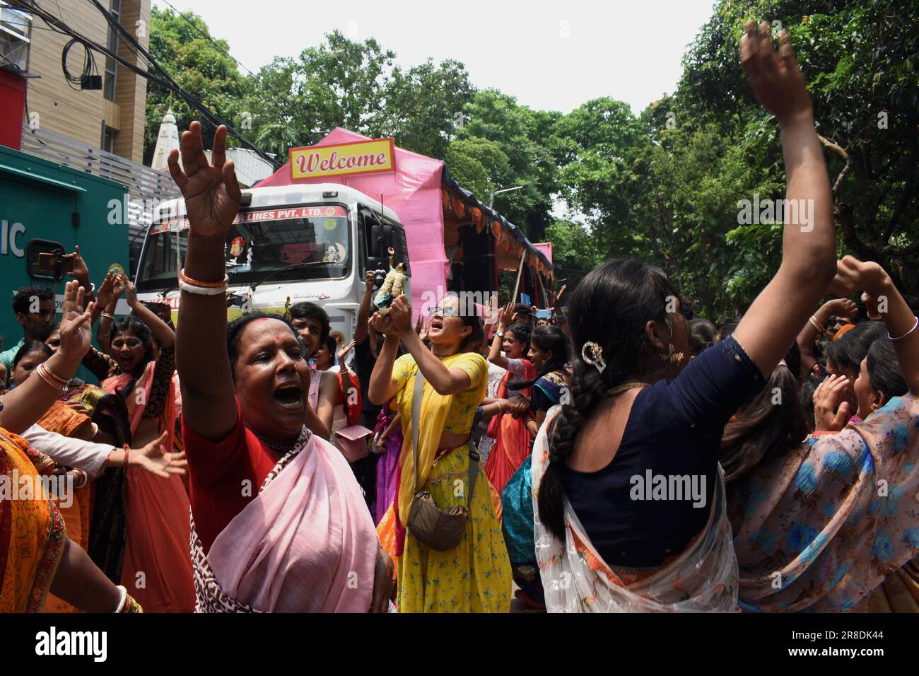 Kolkata, India. 20th June, 2023. The devotees of the International Society Of Krishna ...