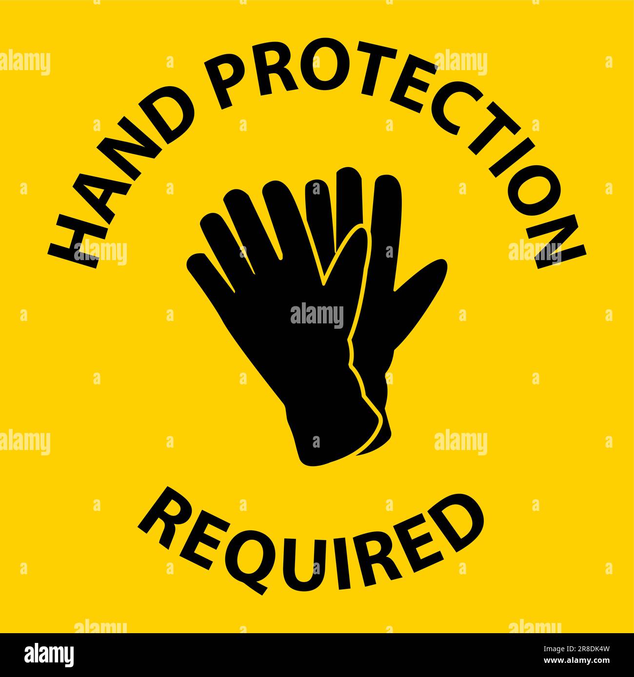 Notice Hand Protection Required Sign on white background Stock Vector ...