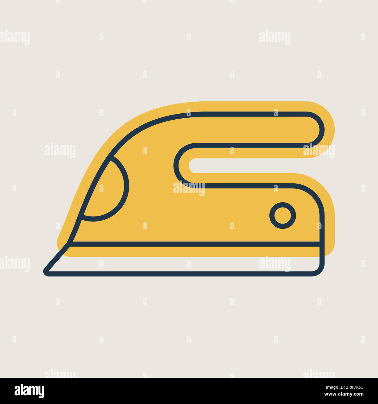 Steam iron flat vector isolated icon. Graph symbol for household ...