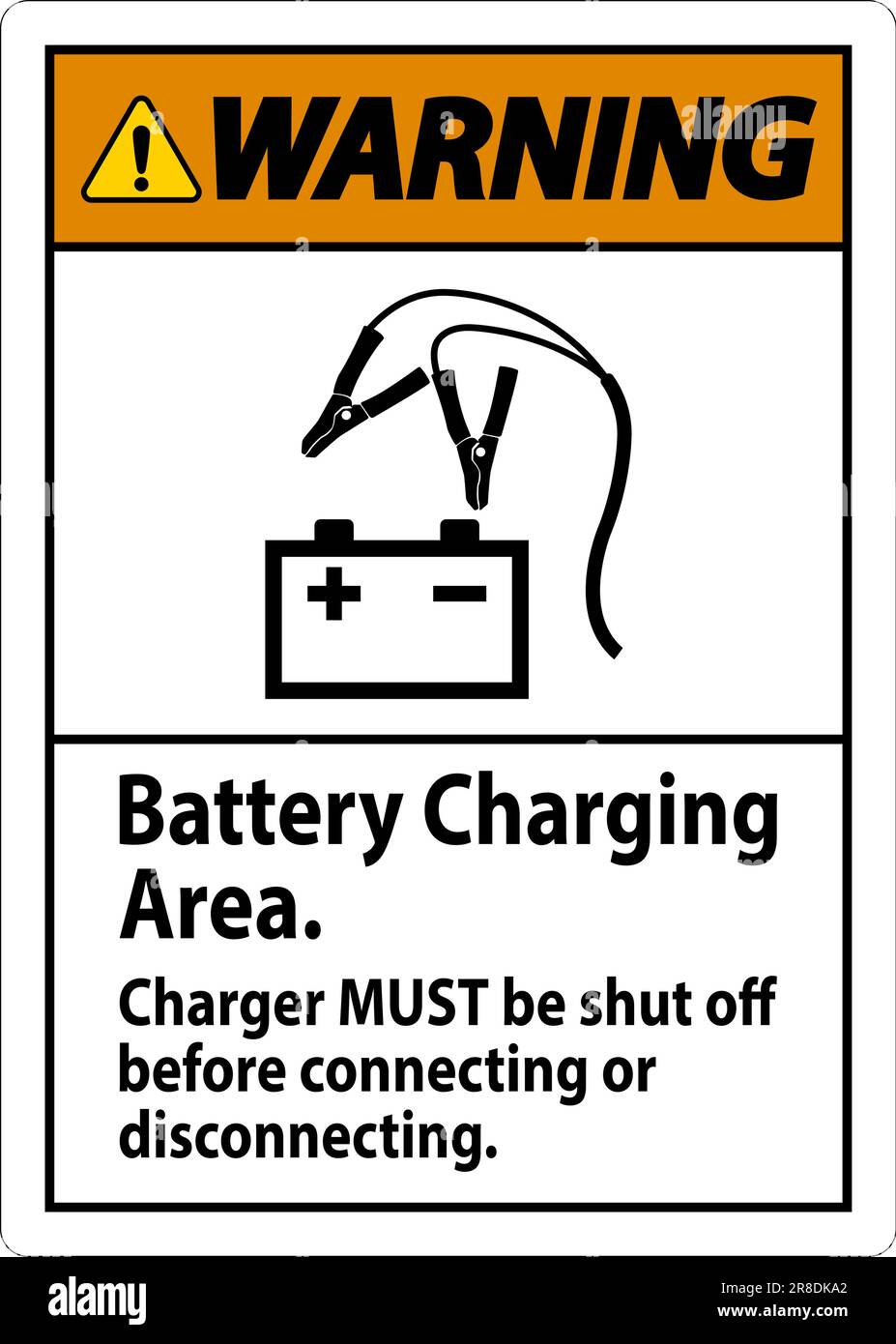 Warning Sign Battery Charging Area, Charger Must Be Shut Off Before ...