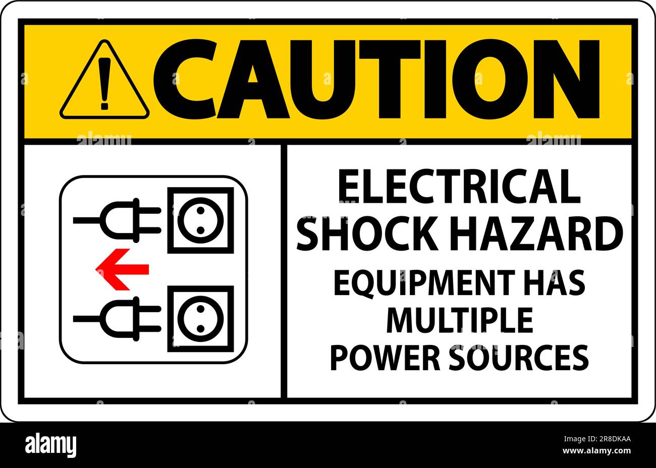 Caution Sign Electrical Shock Hazard, Equipment Has Multiple Power ...