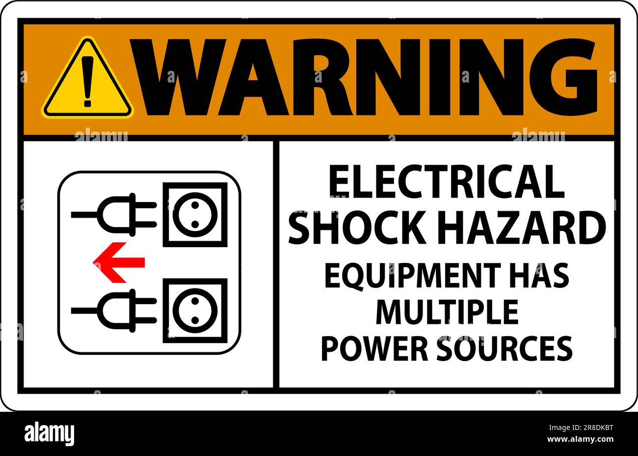 Warning Sign Electrical Shock Hazard, Equipment Has Multiple Power ...