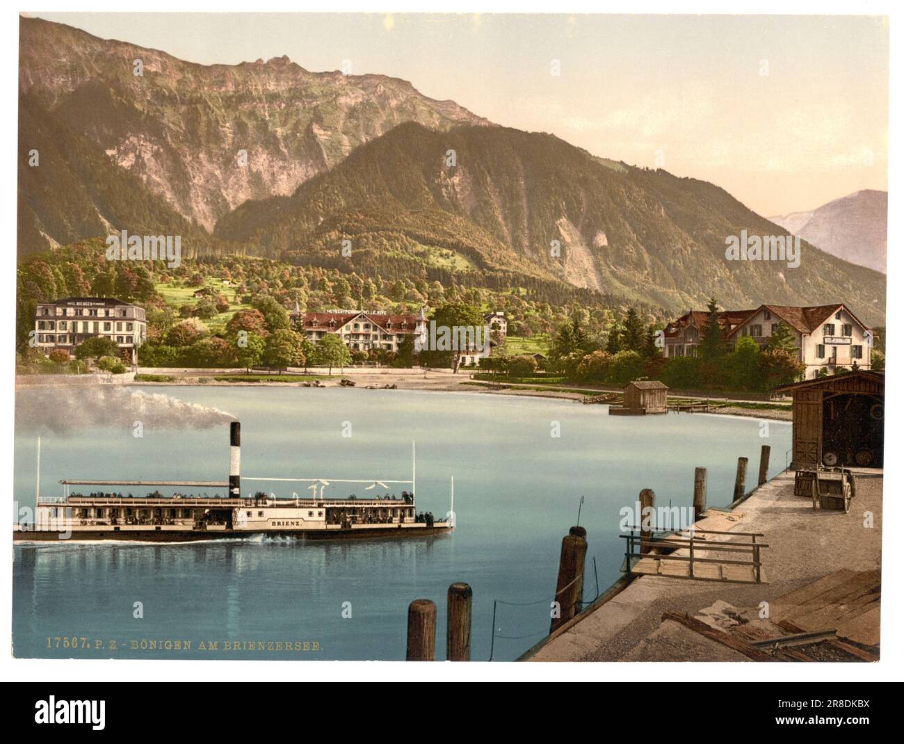 View of Bönigen from Lake Brienz, Bernese Oberland, Bern, Switzerland ...