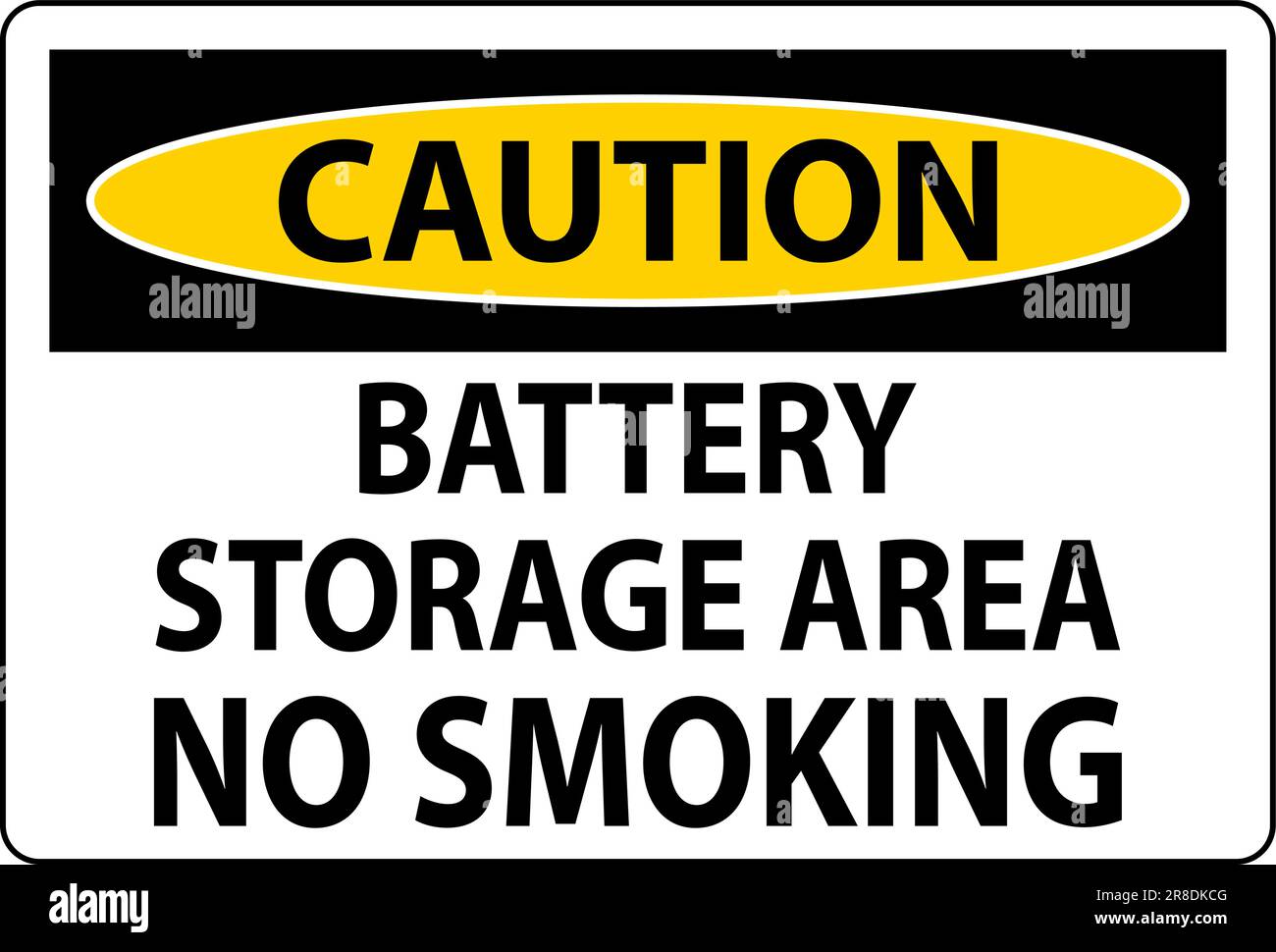 Caution Sign Battery Storage Area No Smoking Stock Vector Image & Art ...