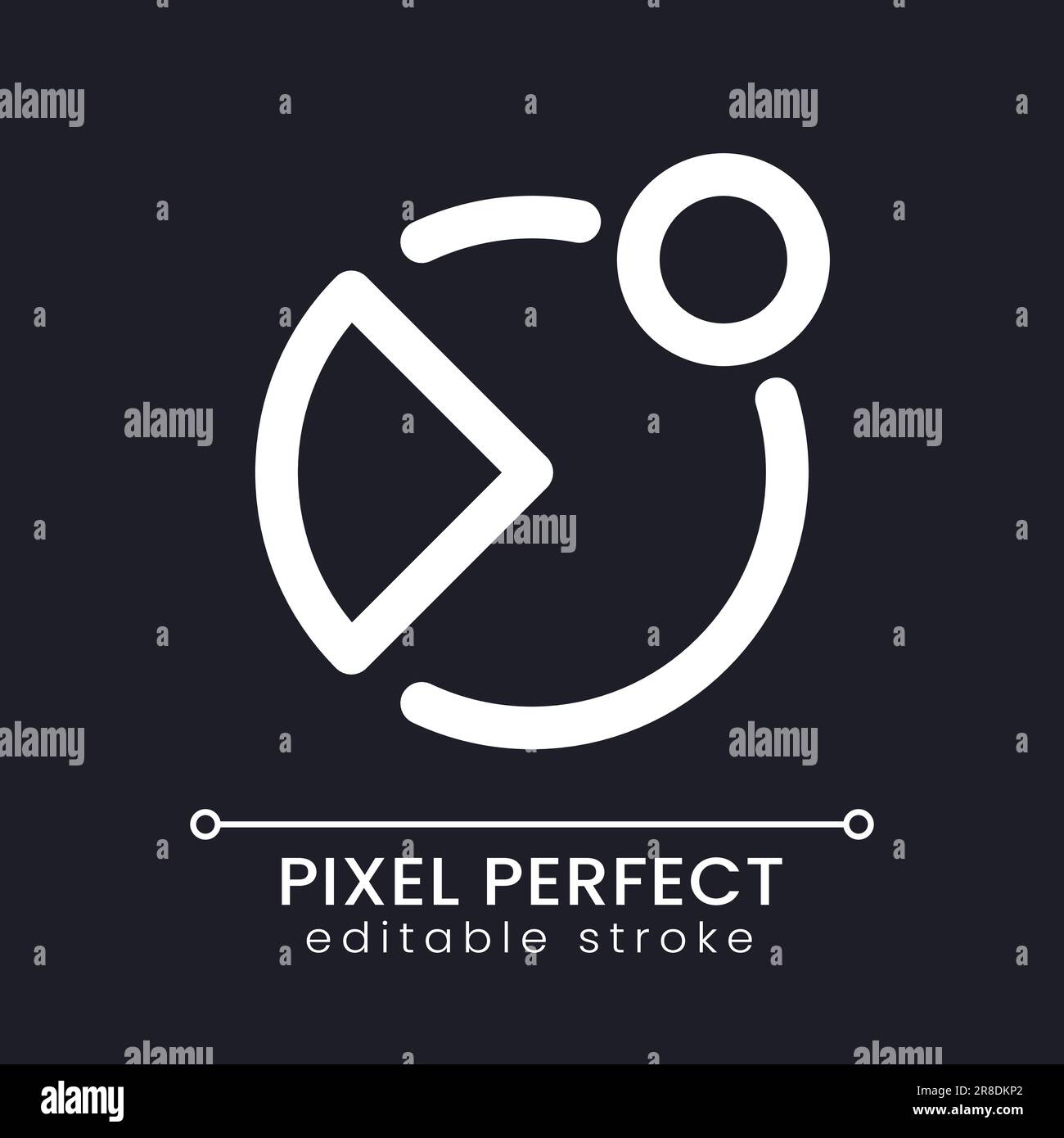 Notification from analytic app pixel perfect white linear ui icon for dark theme Stock Vector ...