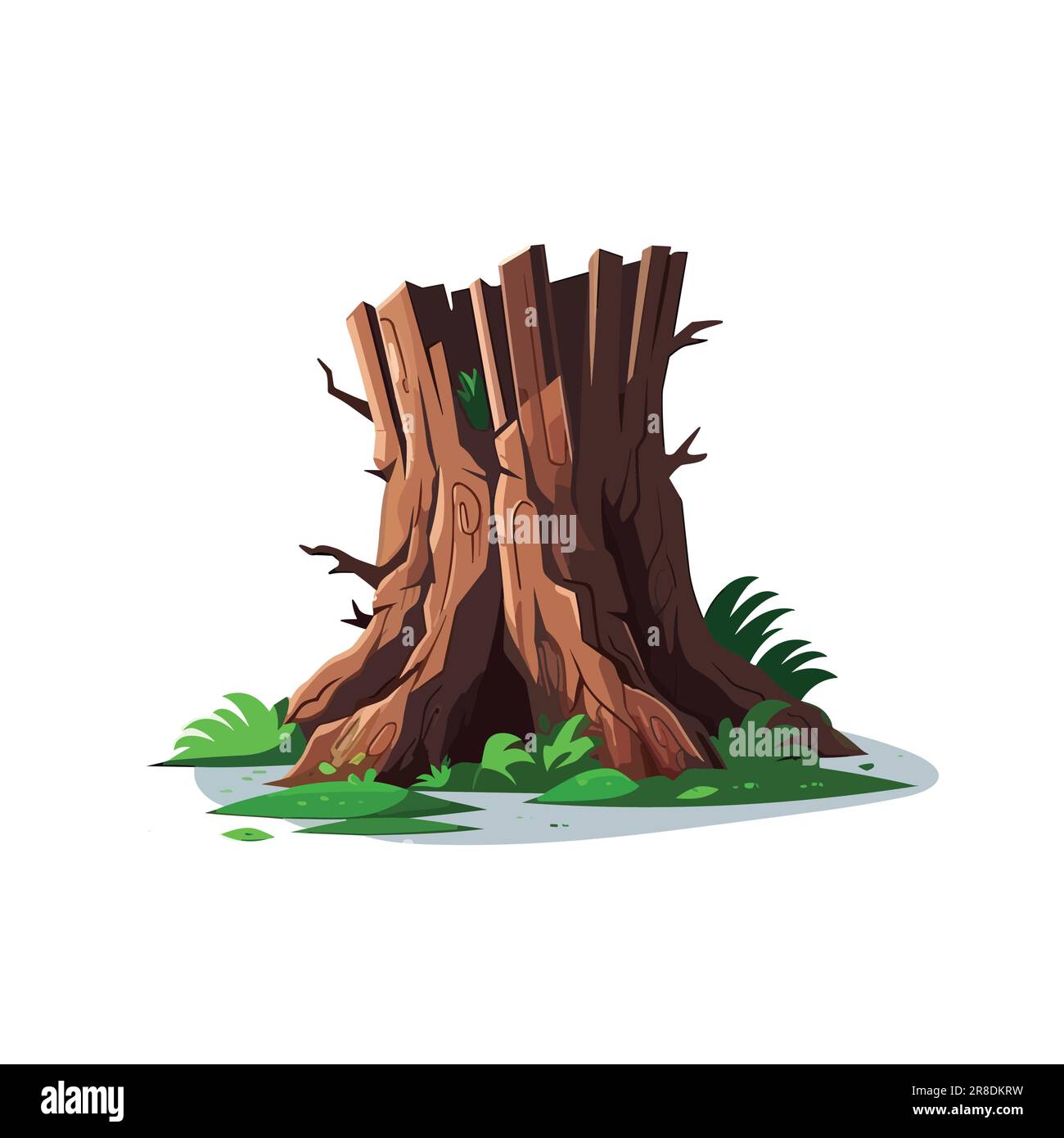 Illustration brown tree stump Stock Vector Images - Alamy