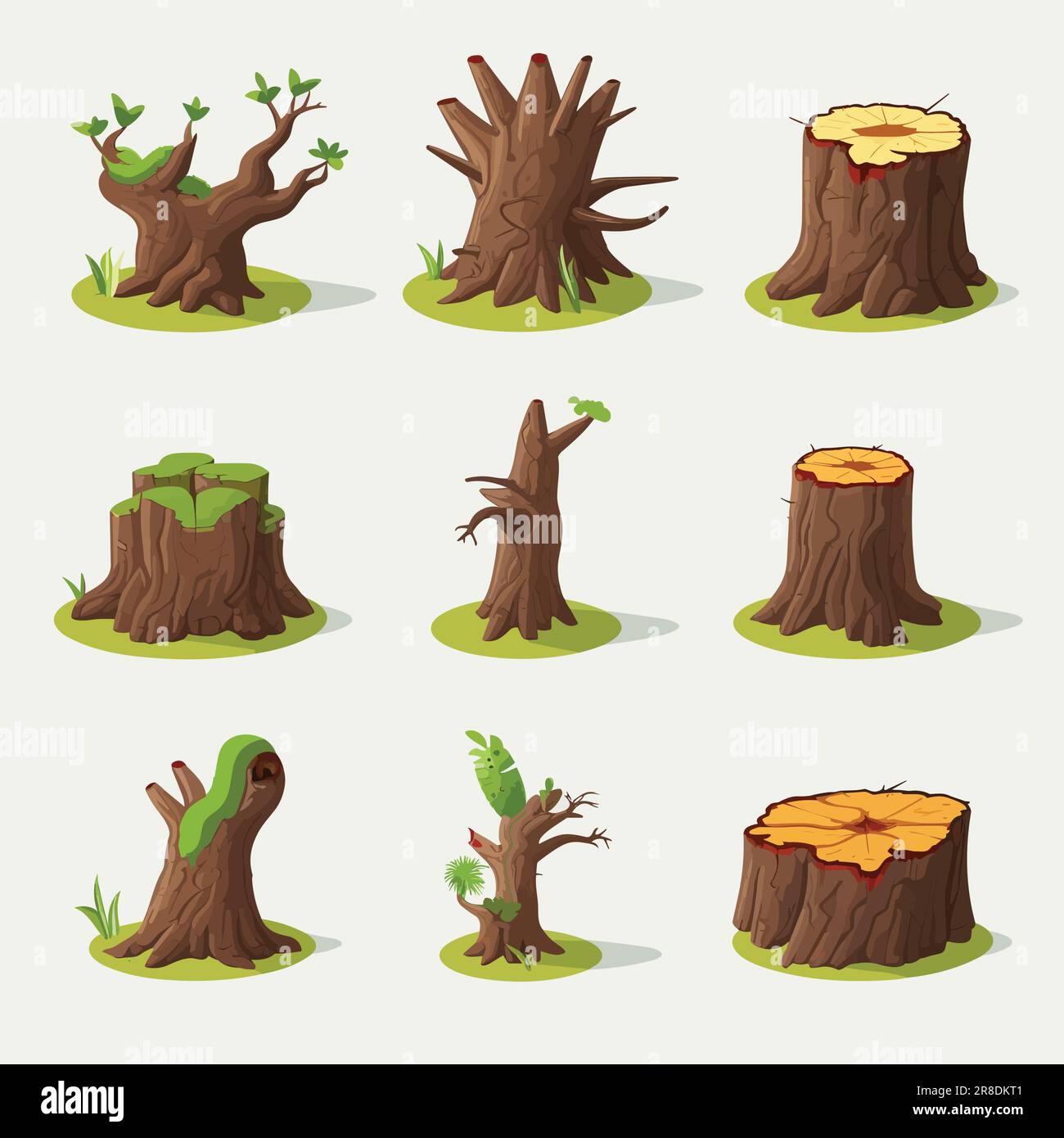 Tree stump Stock Vector Images - Alamy