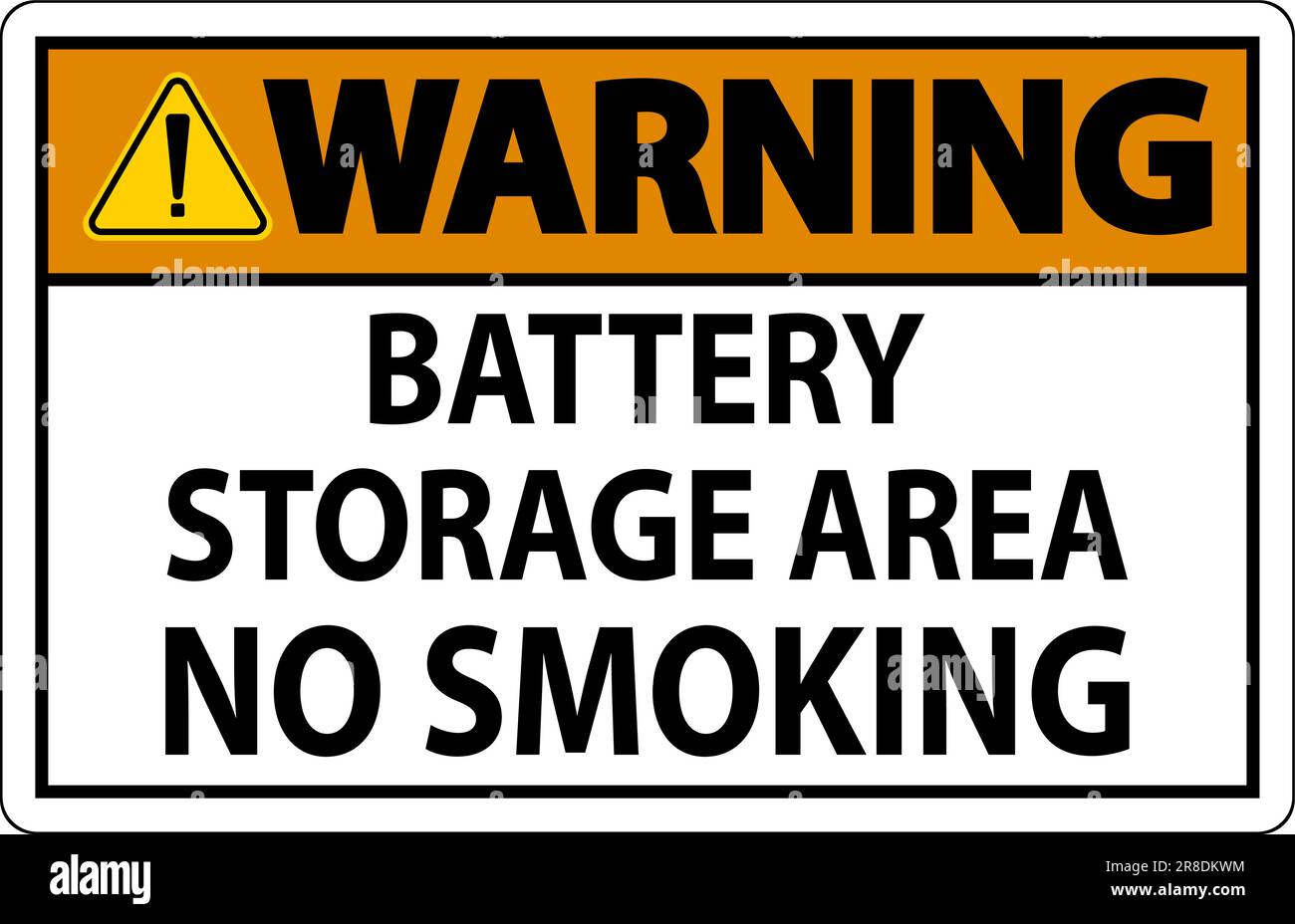 Warning Sign Battery Storage Area No Smoking Stock Vector Image & Art ...