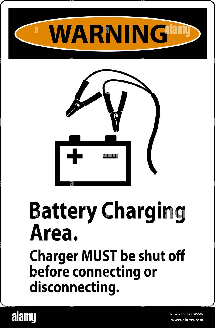 Warning Sign Battery Charging Area, Charger Must Be Shut Off Before ...