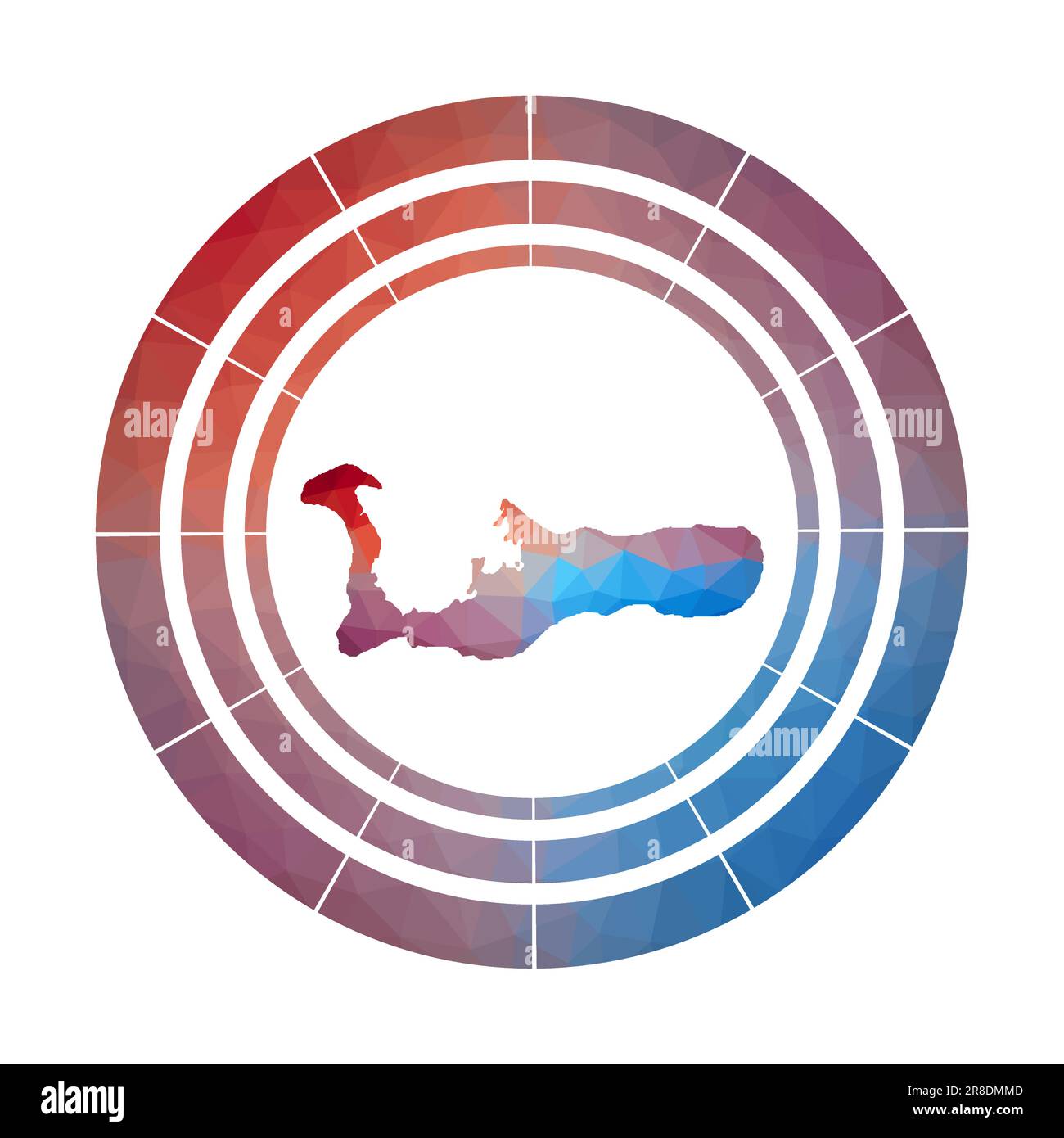 Grand Cayman badge. Bright gradient logo of island in low poly style ...