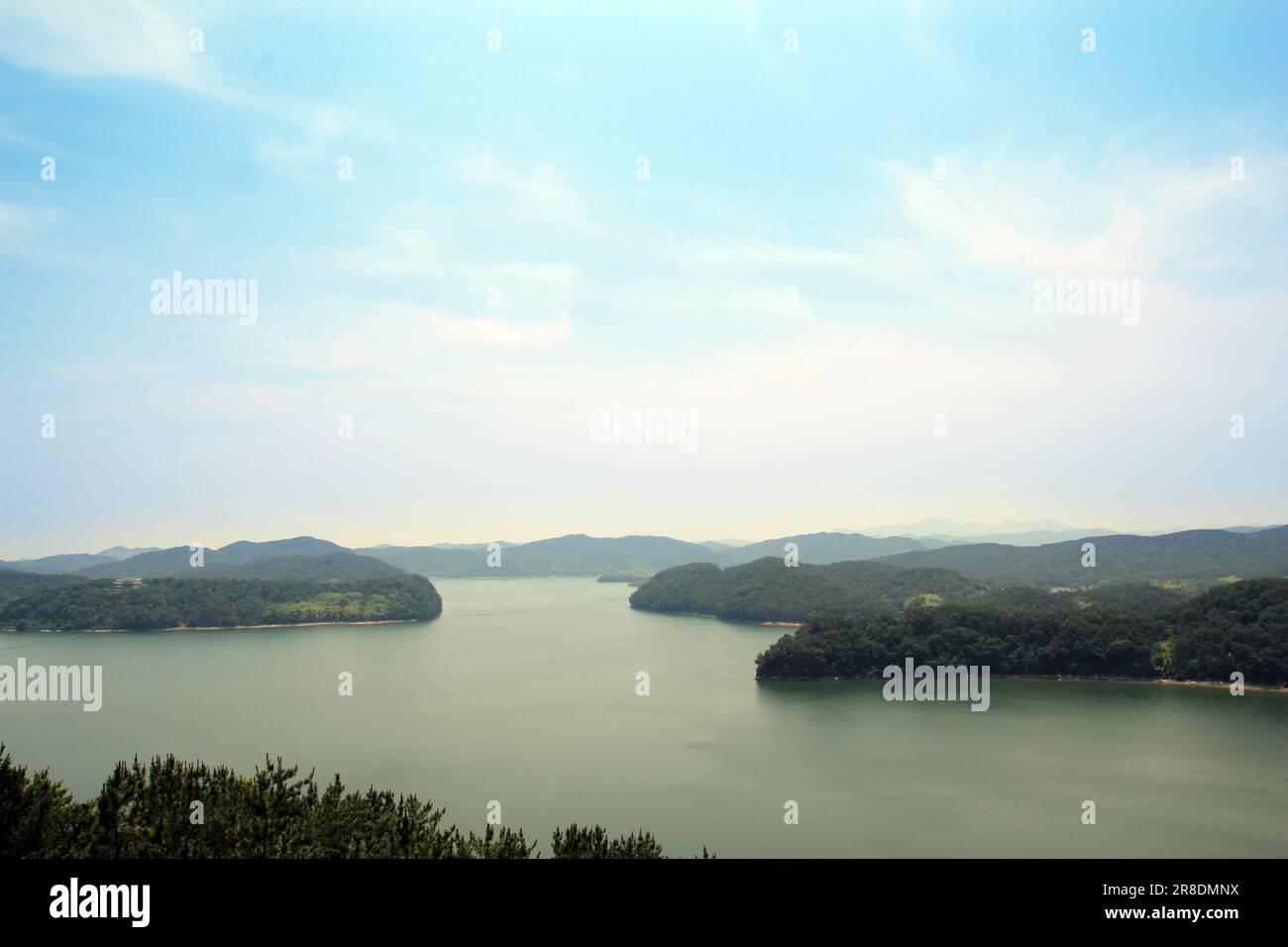 View of the observatory of Jinyang Lake, Jinju-si, Korea, Lakeside ...
