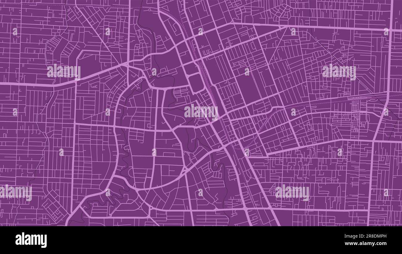 Detailed map poster of Medan city administrative area. Purple skyline ...
