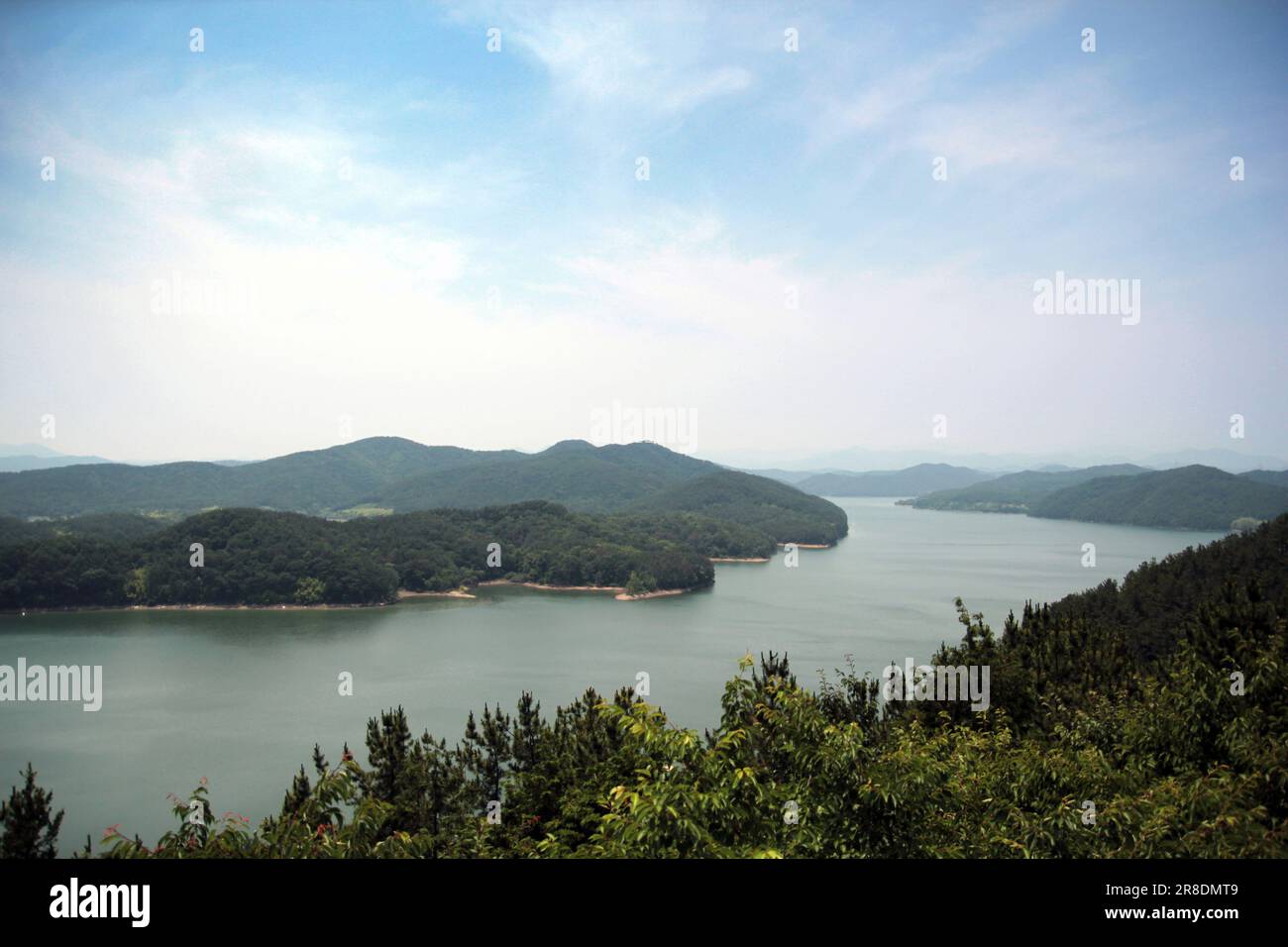 View of the observatory of Jinyang Lake, Jinju-si, Korea, Lakeside ...