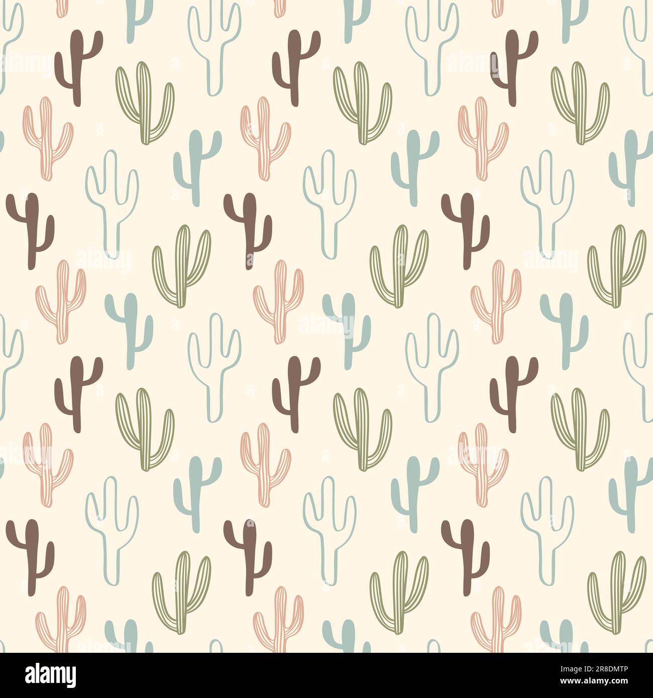 Western Seamless Pattern. Cacti Wild West Print Stock Vector Image ...