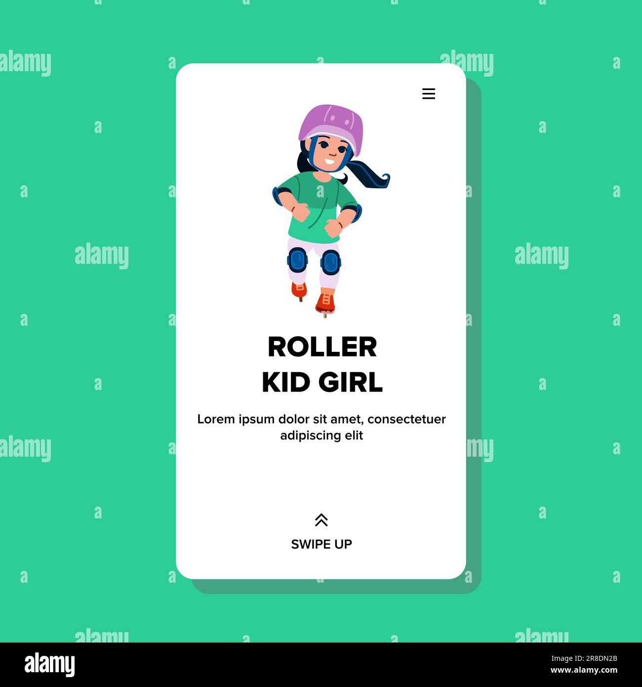 roller kid girl vector Stock Vector Image & Art - Alamy