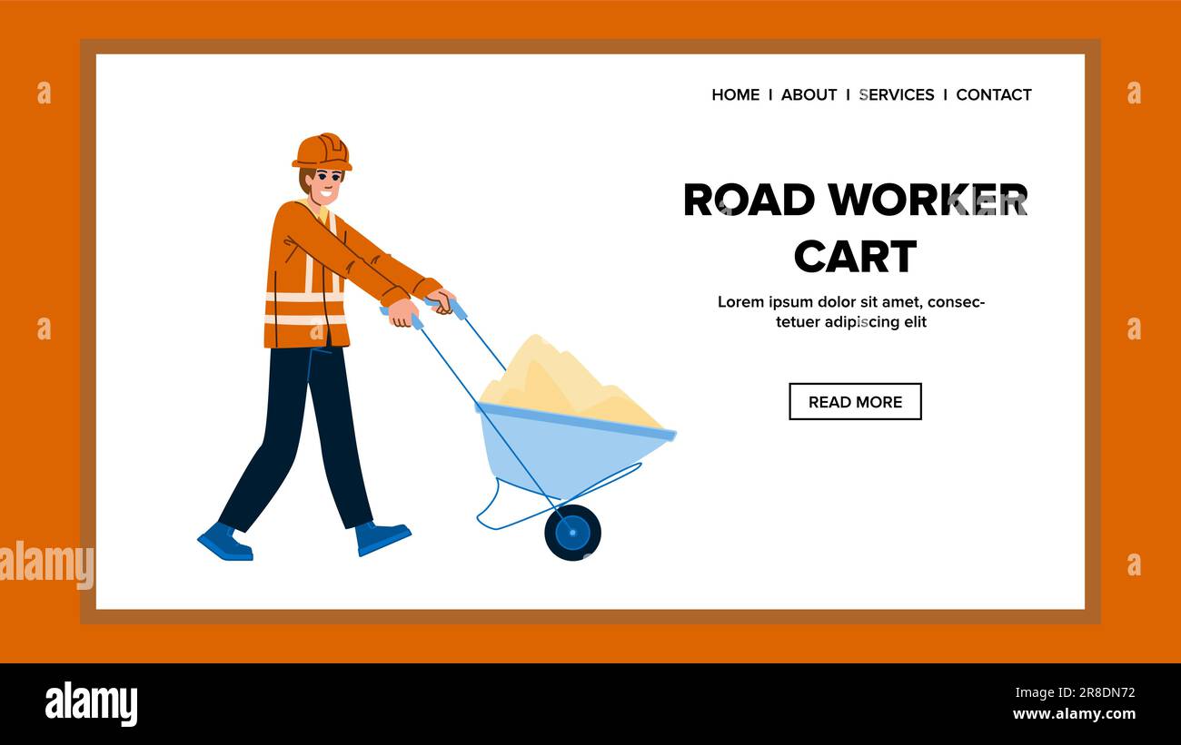 road worker cart vector Stock Vector Image & Art - Alamy