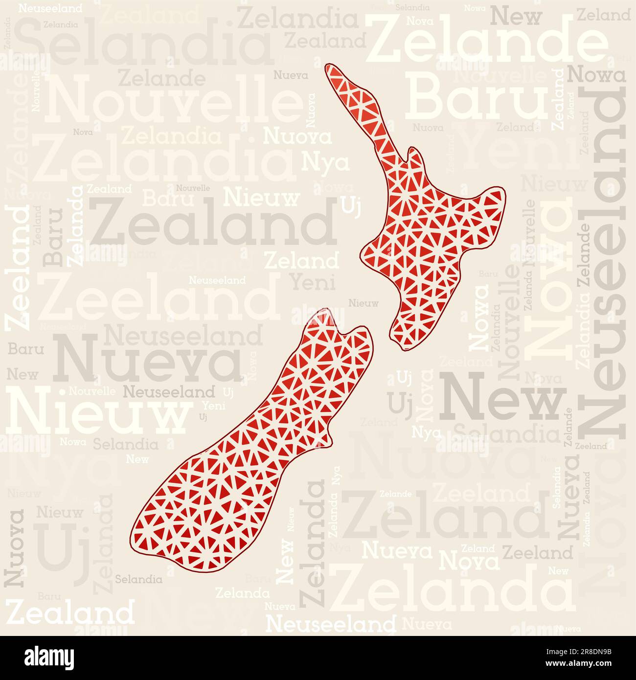 New zealand map with names Stock Vector Images - Alamy