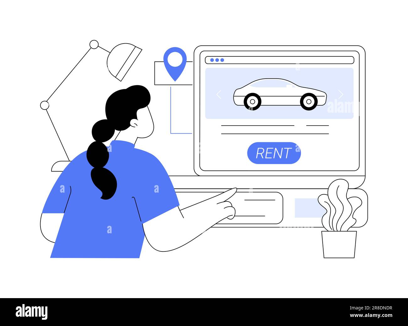 Renting car online abstract concept vector illustration Stock Vector ...