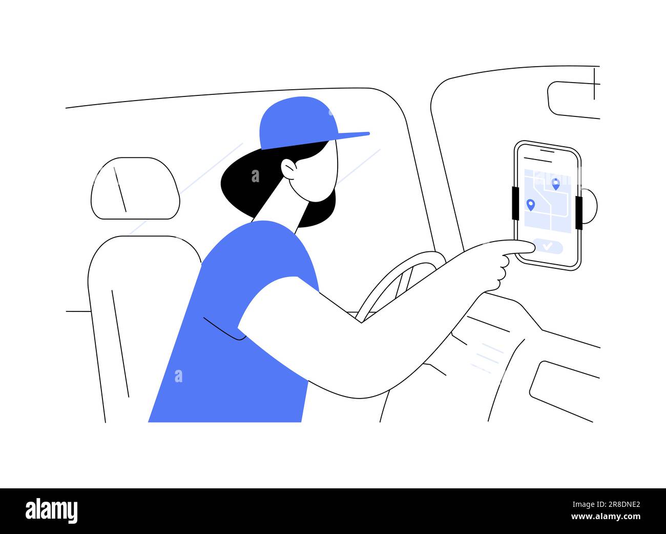 Matching with a driver abstract concept vector illustration Stock ...