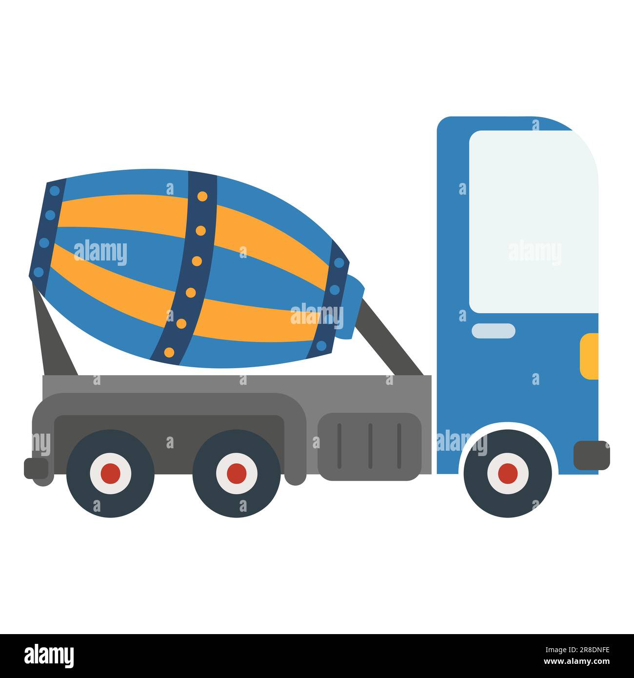 Cartoon machine concrete mixer. Vector illustration on a white ...