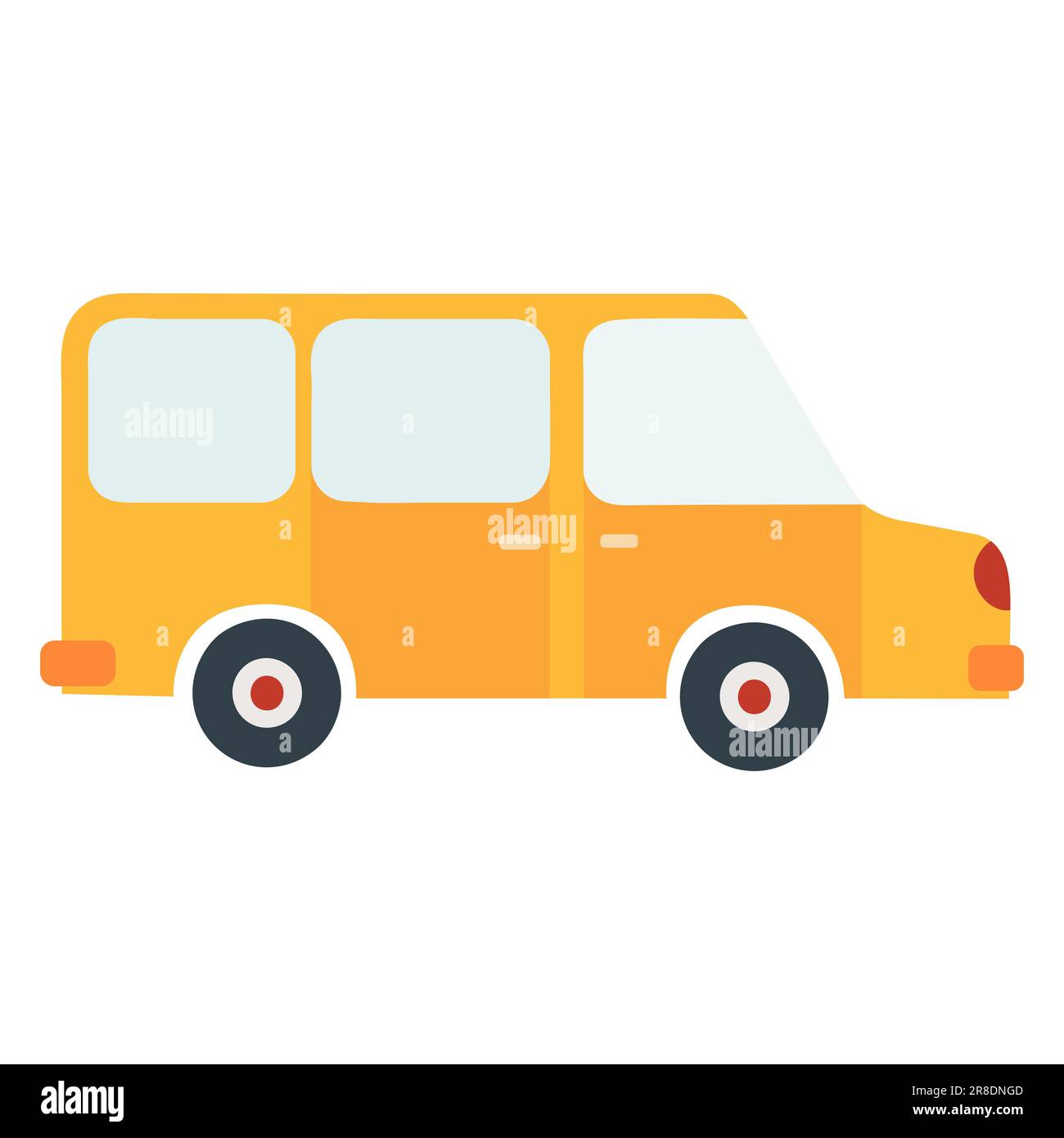 Cartoon car minibus. Vector illustration on a white background Stock ...