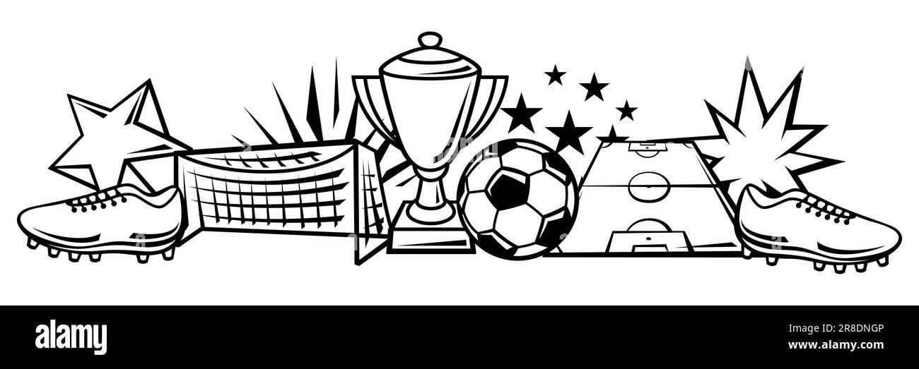 Background with soccer symbols. Football club illustration Stock Vector ...