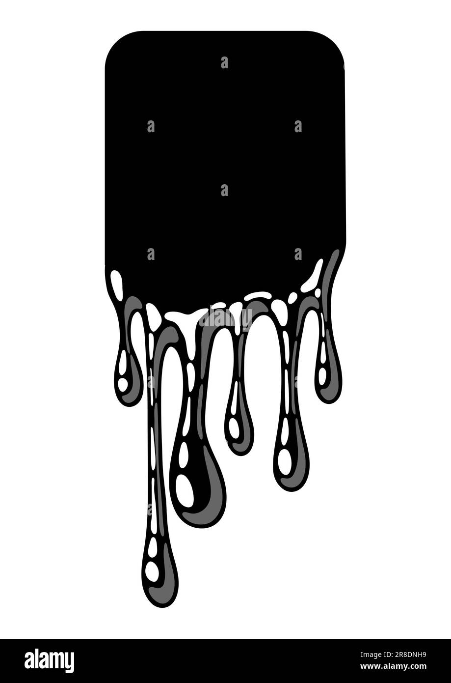Dripping flowing slime. Toxic mucus smudges drips. Leaking paint streak ...