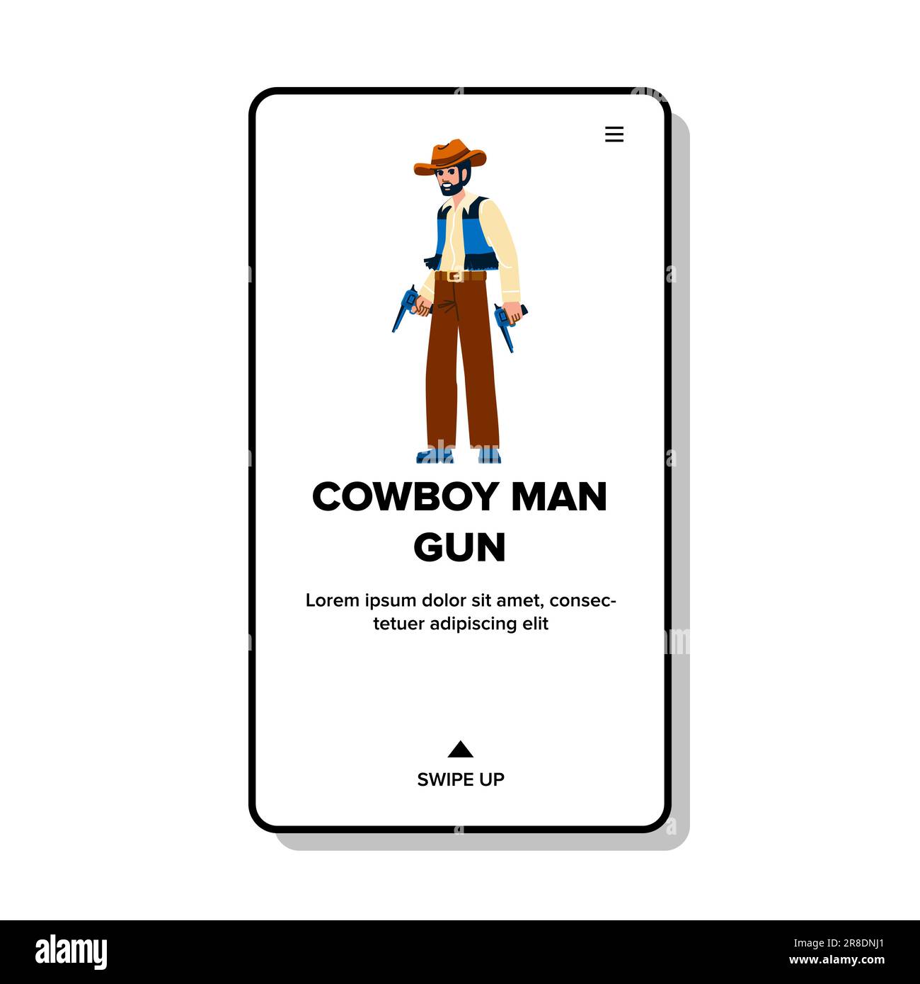 cowboy man gun vector Stock Vector Image & Art - Alamy